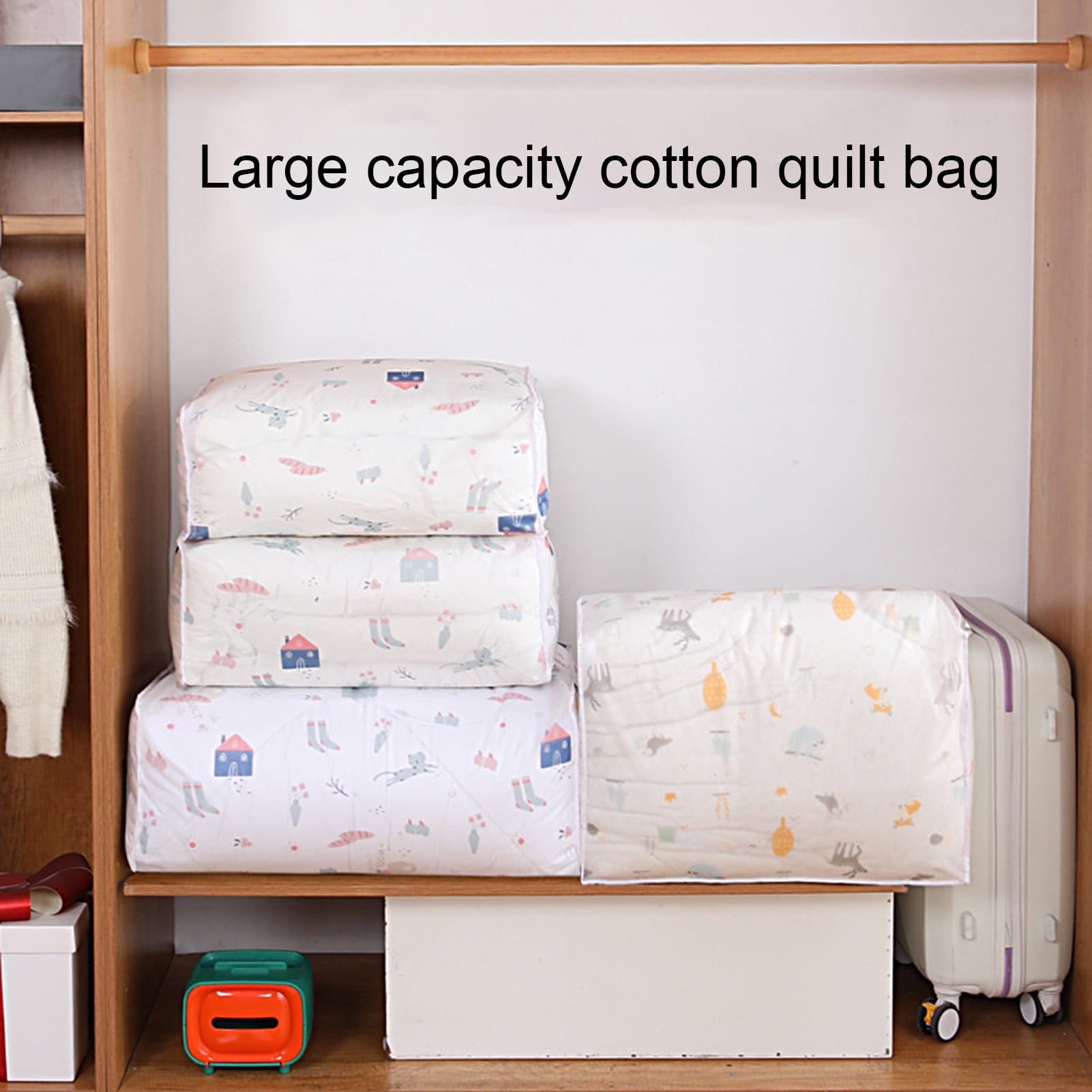 Riguas Quilt Storage Bag Cartoon Printing Large Capacity Dustproof ...