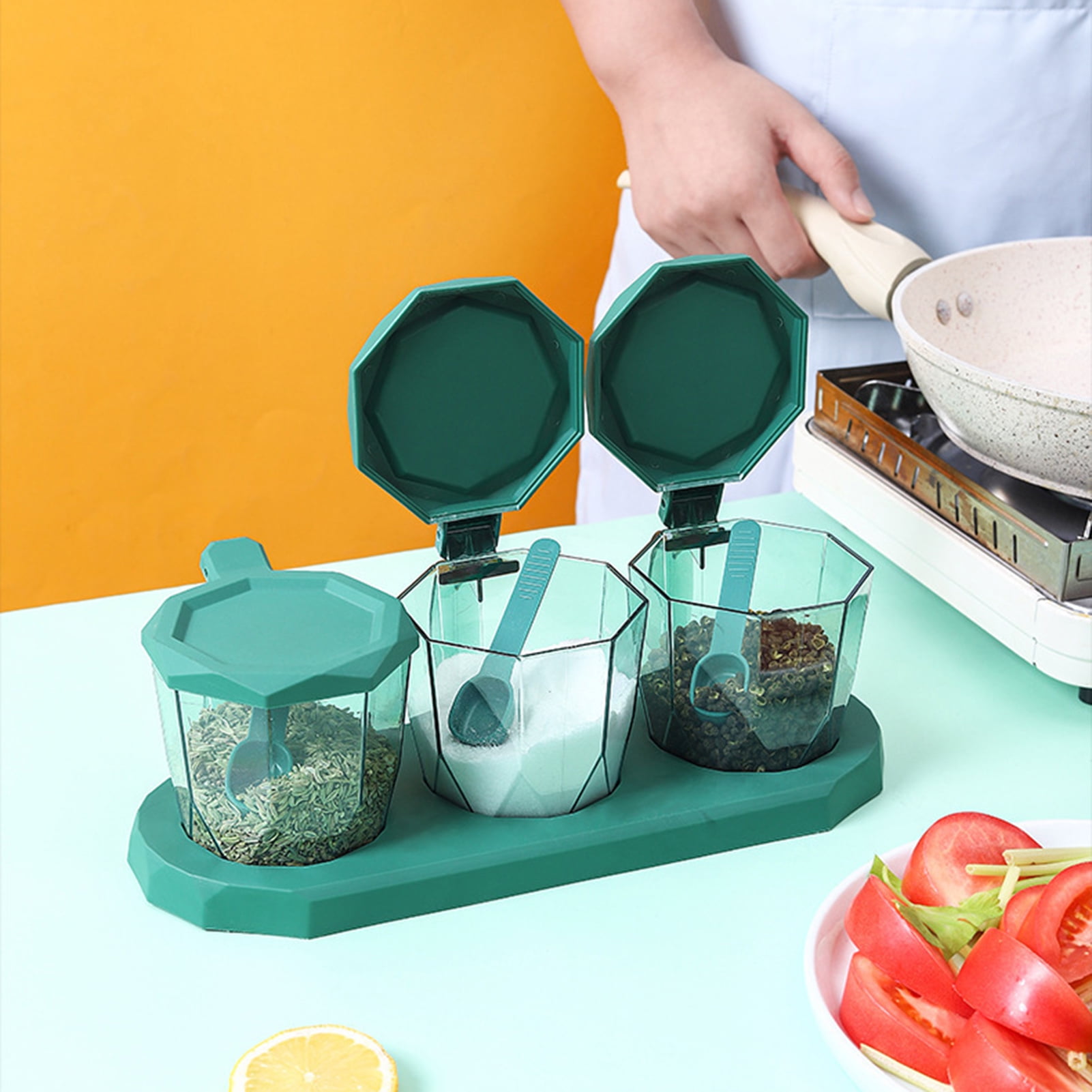 Riguas Seasoning Bottle Holder Moisture Proof Large Capacity Foundation ...