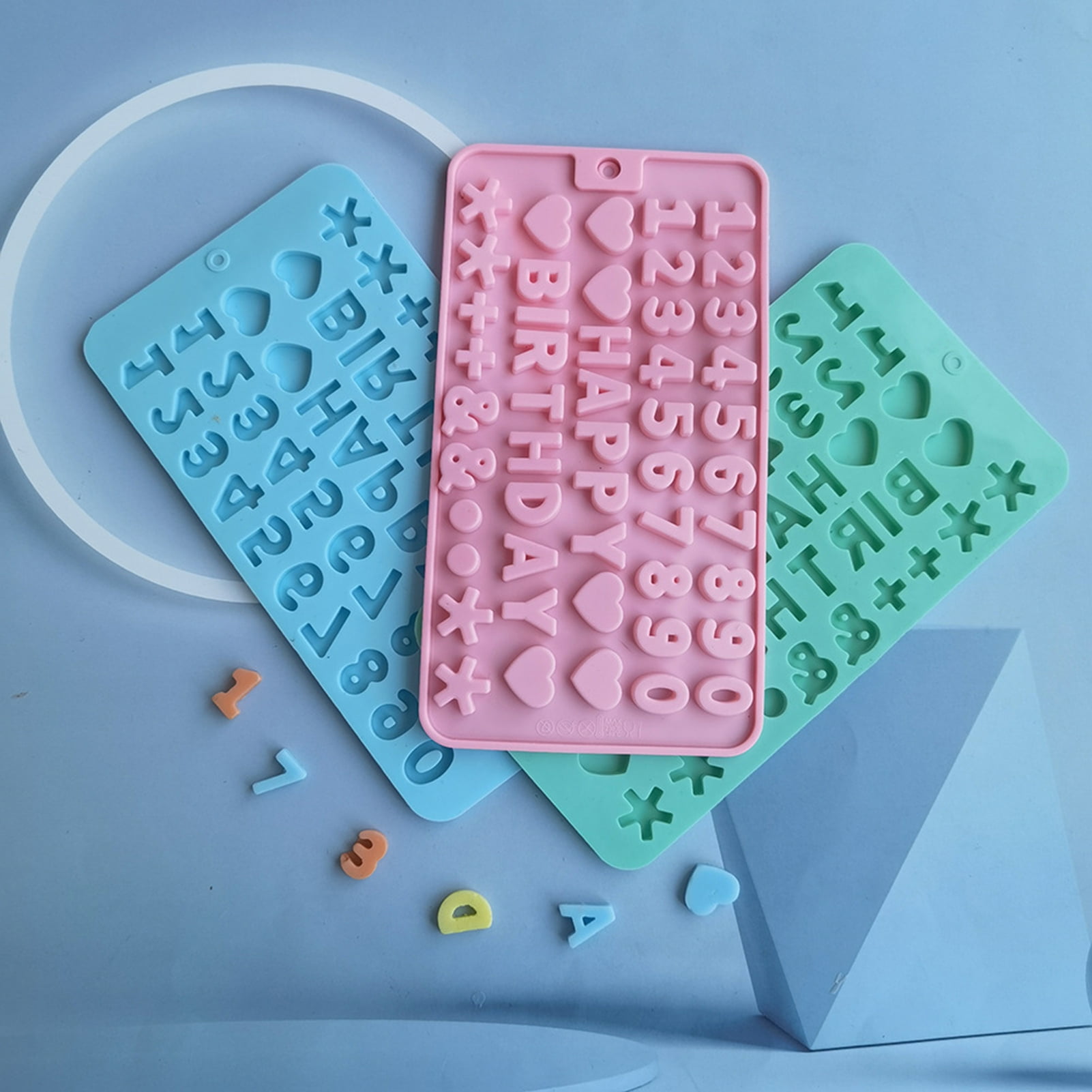 Riguas Silicone Chocolate Mold Alphabet Number Chocolate Baking Tools ...