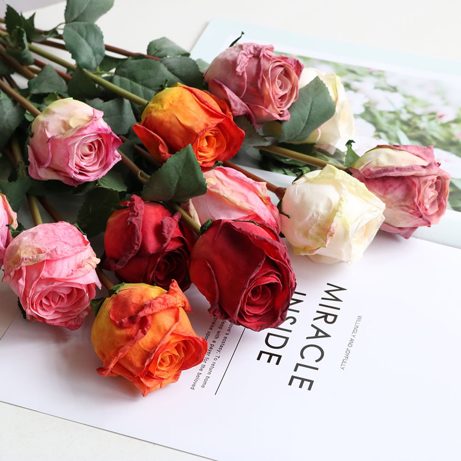 Riguas Simulation Flower Vibrant Color Thicker Petals Non-Withering ...
