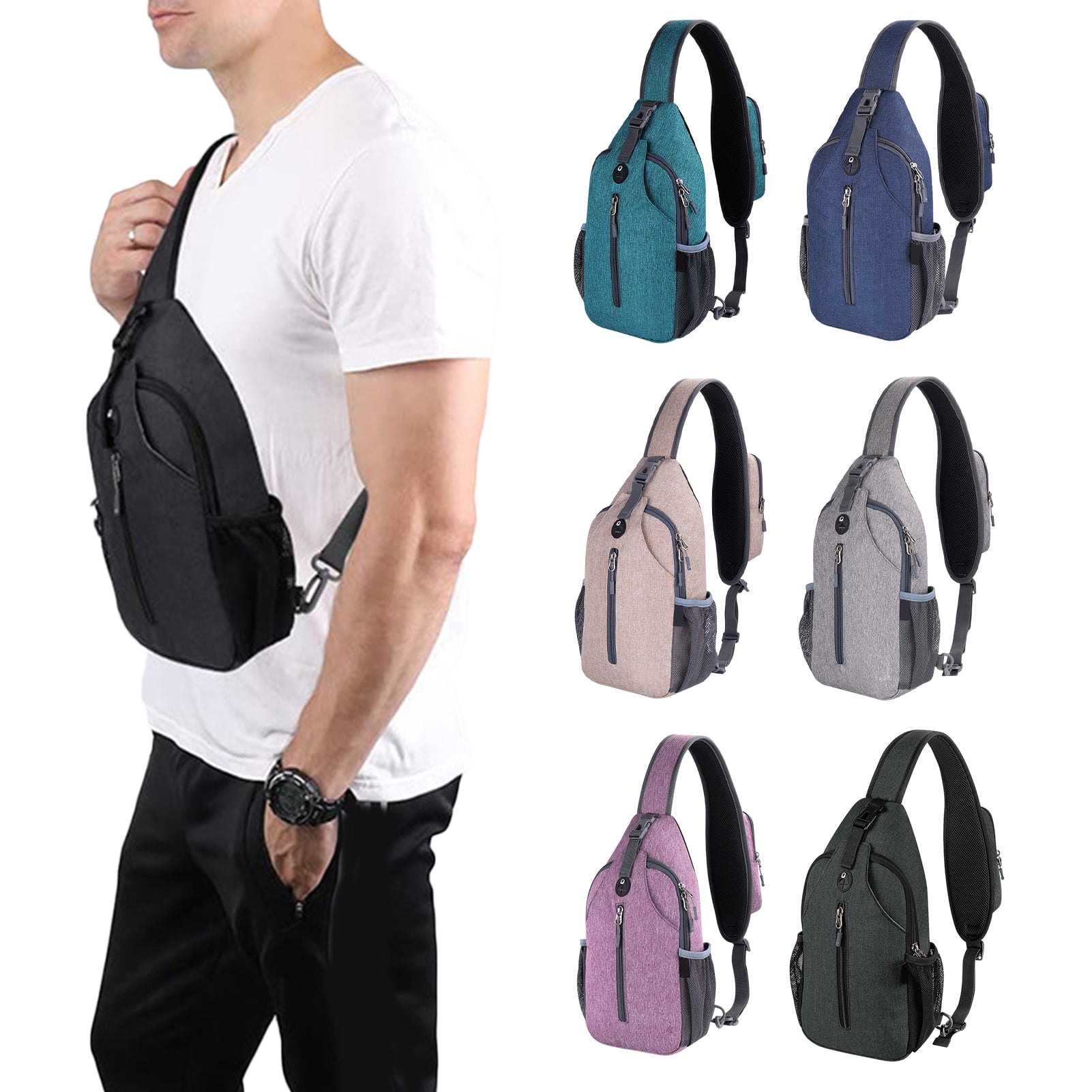 Riguas Sling Bag Crossbody Bag Travel Walking Hiking Chest Bag Daypack ...