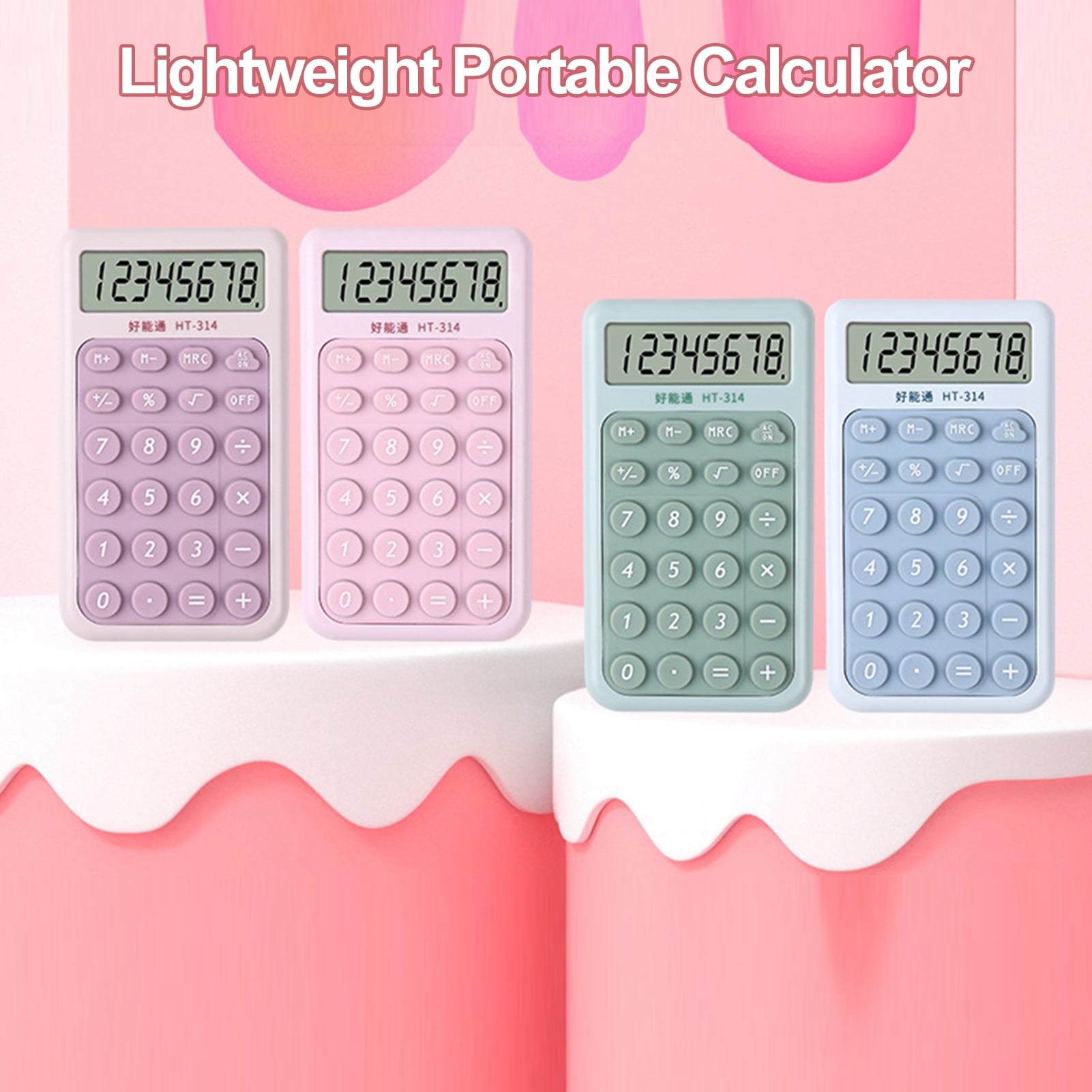 Riguas Small Digital Desktop Calculator Accurate 8-Digit LCD Display ...