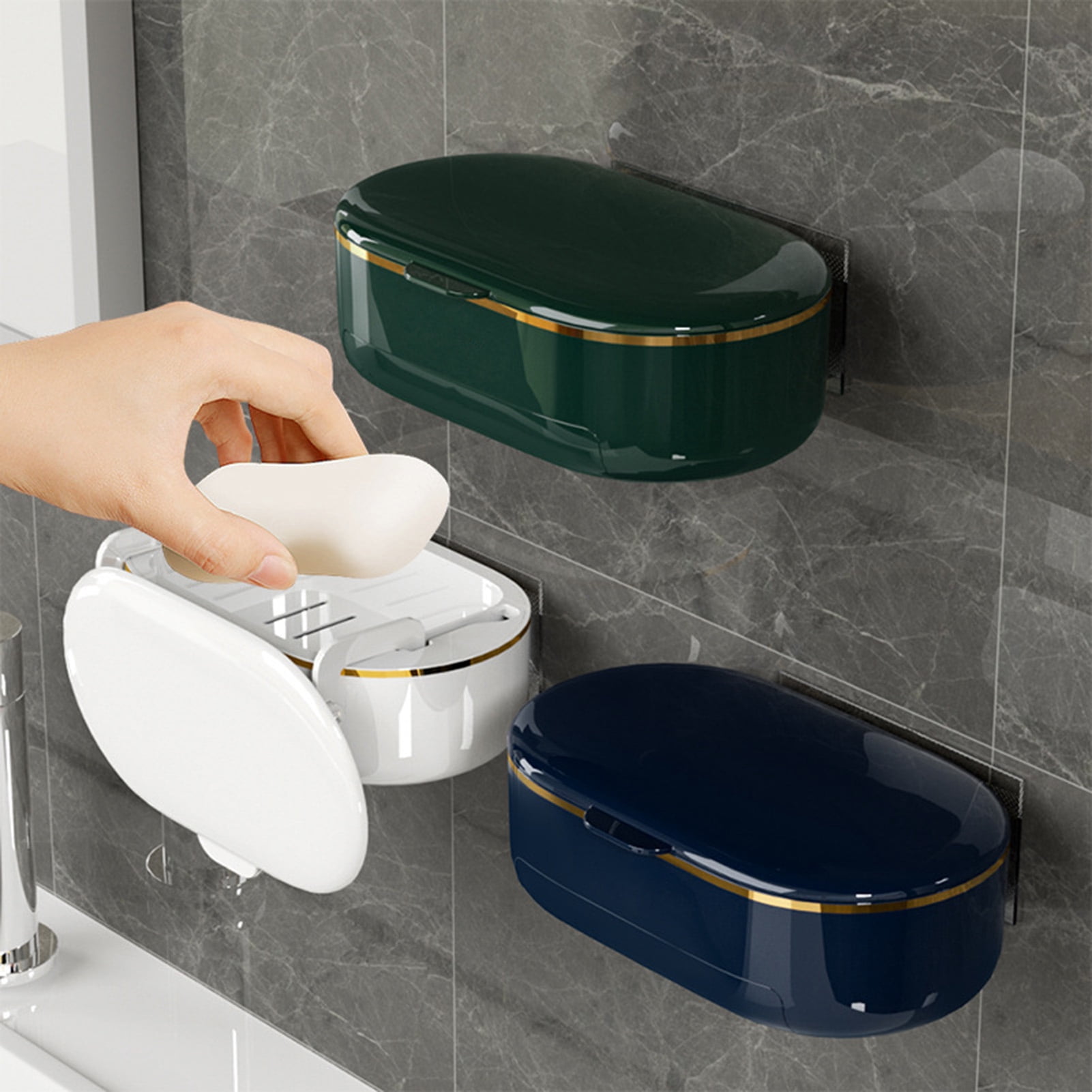 Riguas Soap Box Multi-purpose Soap Dish Case Space-saving Wall Mounted ...