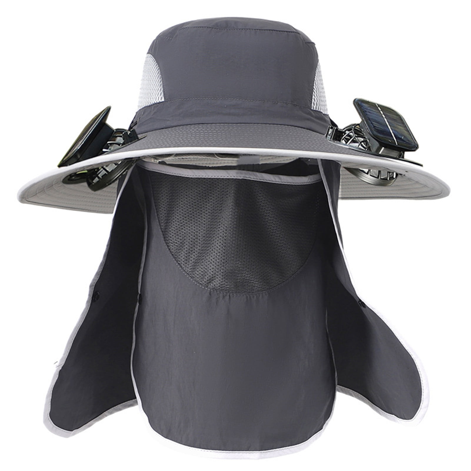 Riguas Solar Fan Wide Brim Sun Hat with Neck Flap & Face Guard - 3 ...
