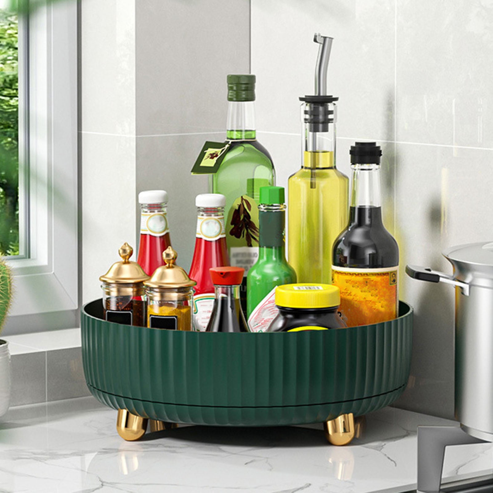 Riguas Spice Rack Container Rotatable Large Capacity Load-bearing Non ...