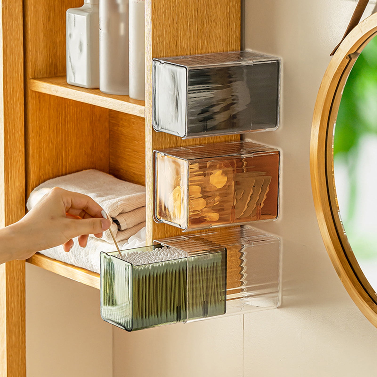 Riguas Storage Box Clear Plastic Wall-Mounted Storage Box Space-Saving ...