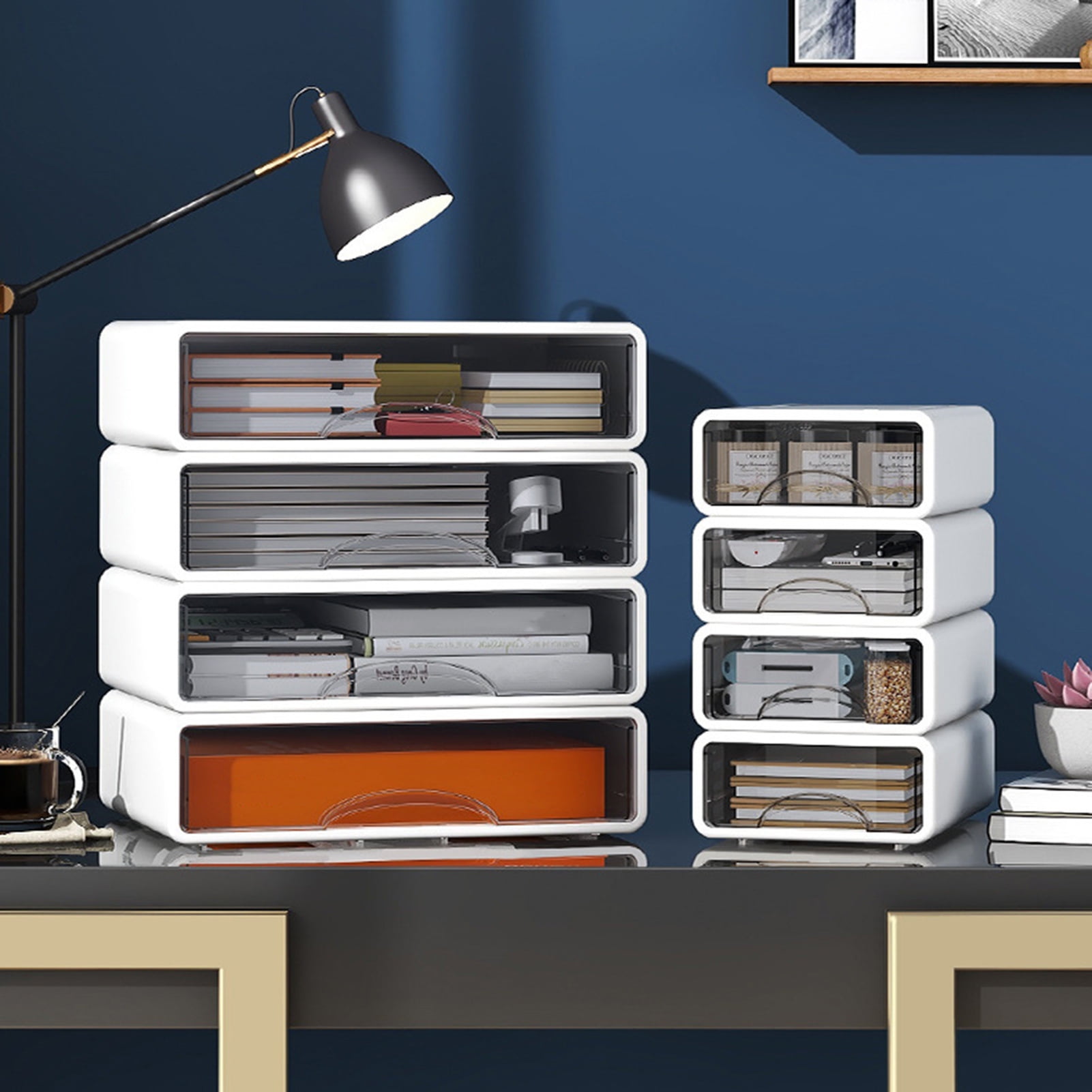 Riguas Storage Box Transparent Drawer Multi-functional Stackable Keep ...