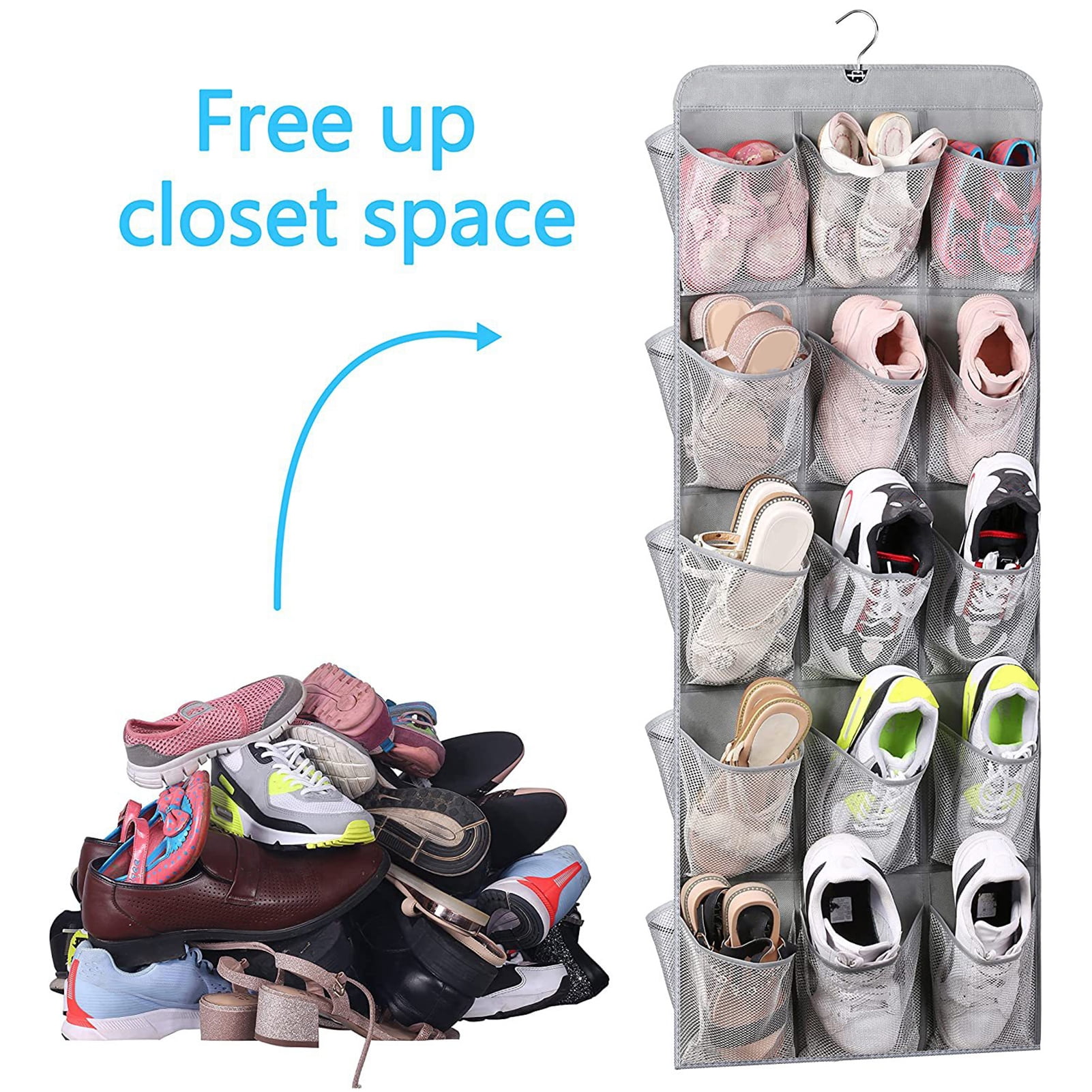 Riguas Storage Hanging Bag 30 Large Mesh Pocket Dual Sided with ...