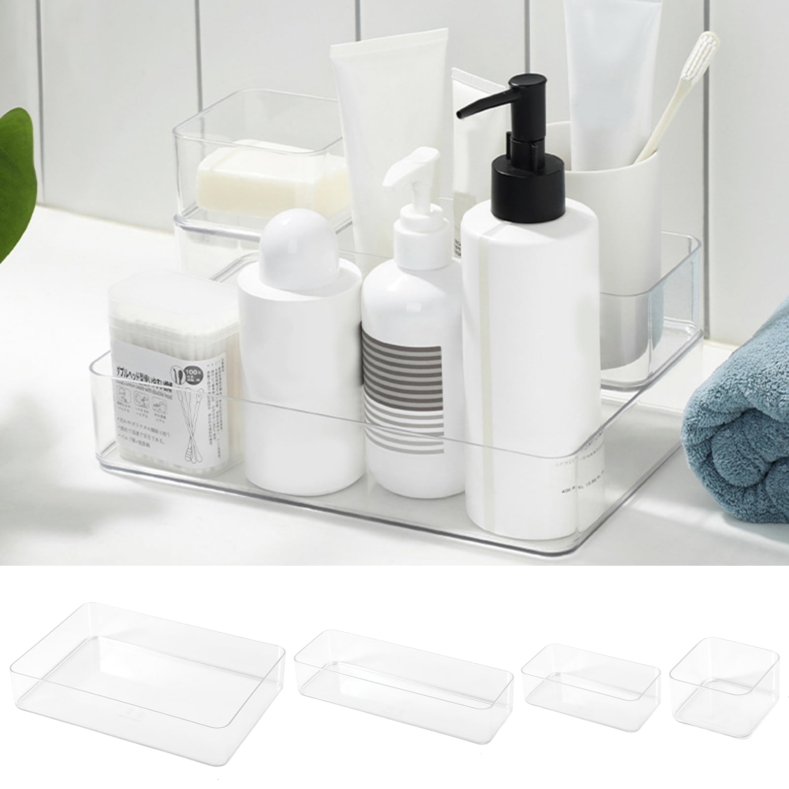 Riguas Storage Organizer Transparent Stackable Compartment Drawer Type ...