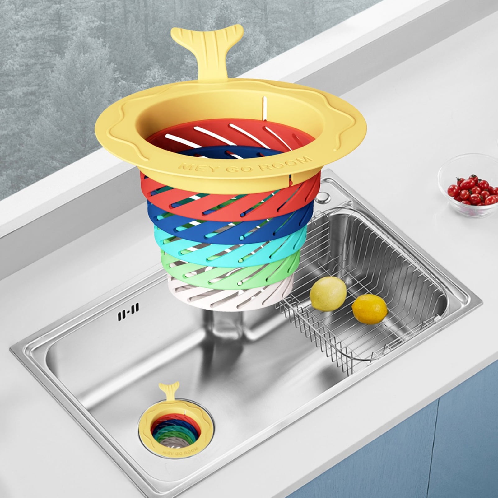 Riguas Telescopic Drainage Net Even Mesh Rainbow-colored Easy-to-Clean ...