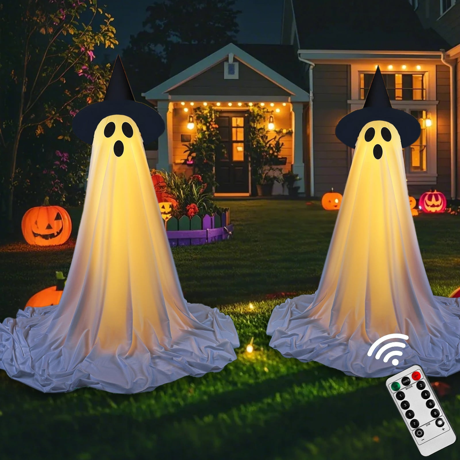 Riguas Telescopic Ghost Prop Halloween Ghost Decorations Outdoor Spooky ...