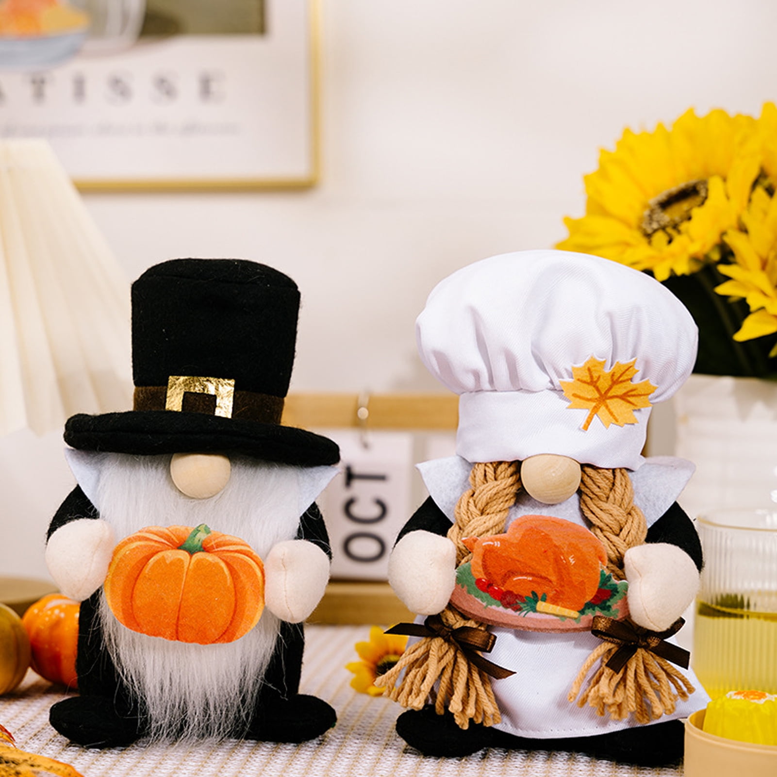 Riguas Thanksgiving Day Chef Gnome Doll Pumpkin Maple Turkey Handmade ...