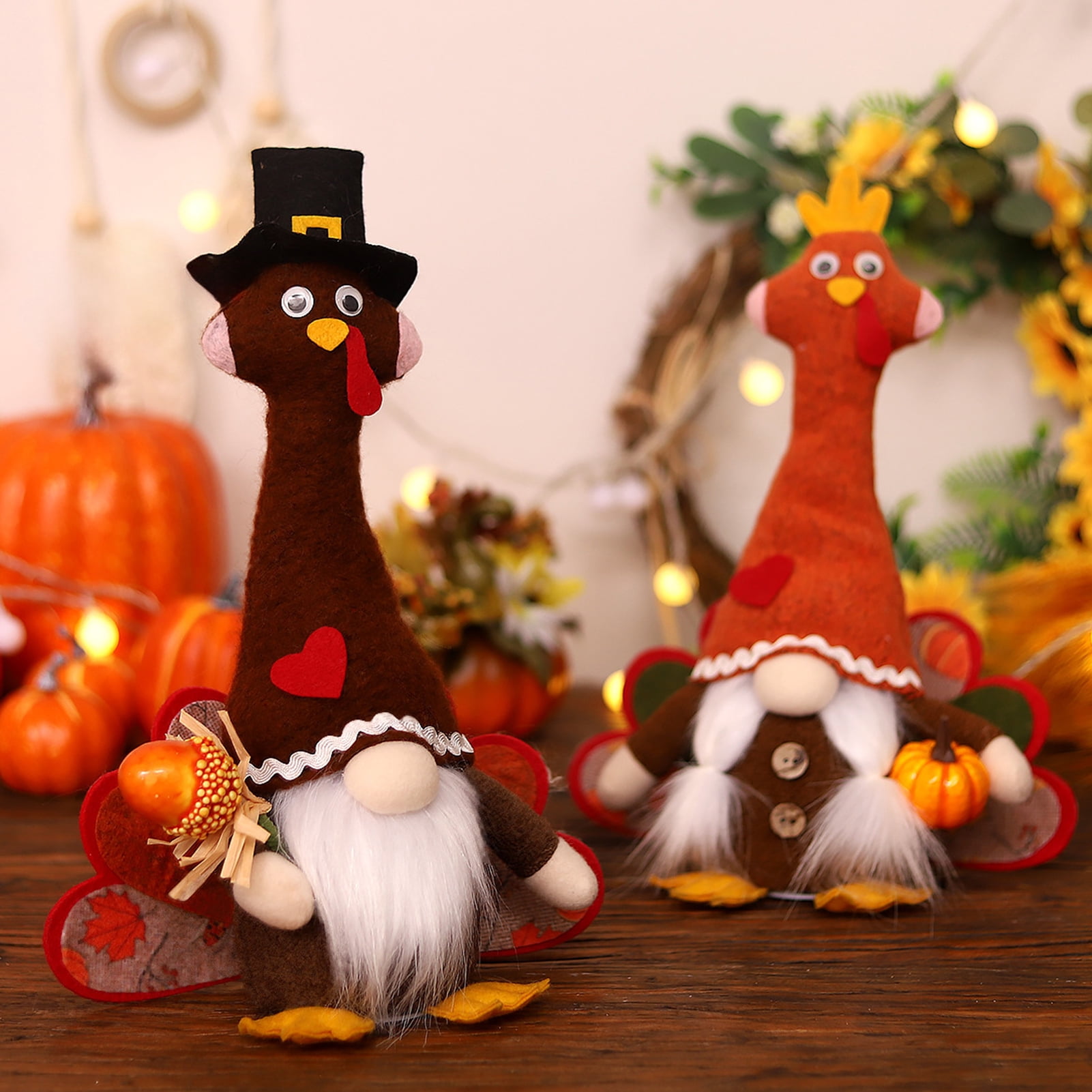 Riguas Thanksgiving Glowing Turkey Doll Non-fading Realistic Luminous ...