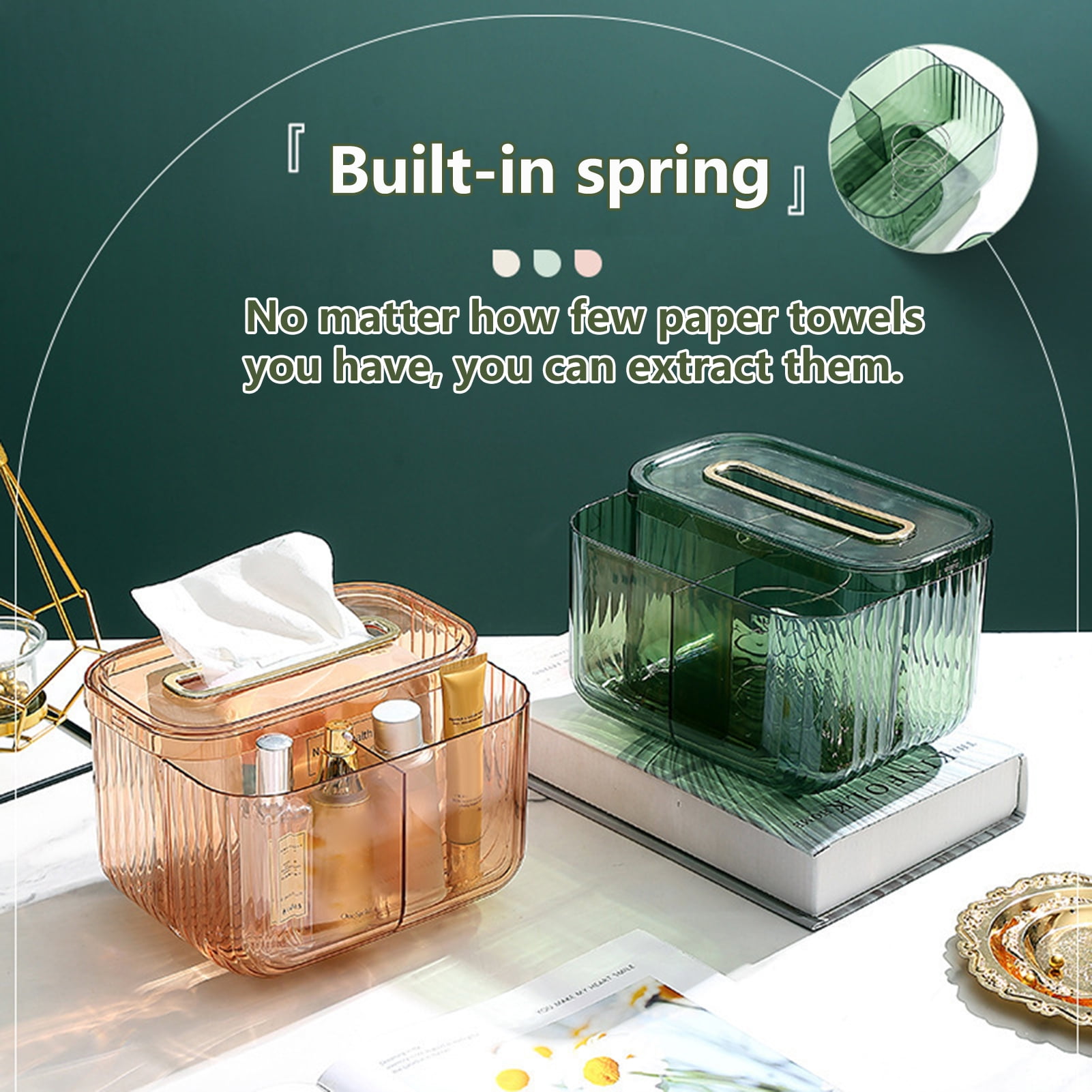 Riguas Tissue Box High Capacity Multiple Grids Design Dust-proof ...