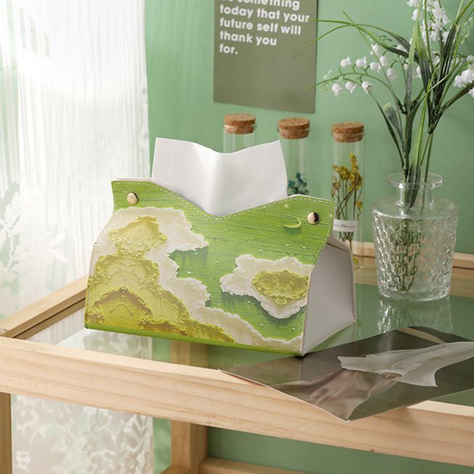 Riguas Tissue Box Oil Painting Luxurious Buckle Closure Wide Open ...