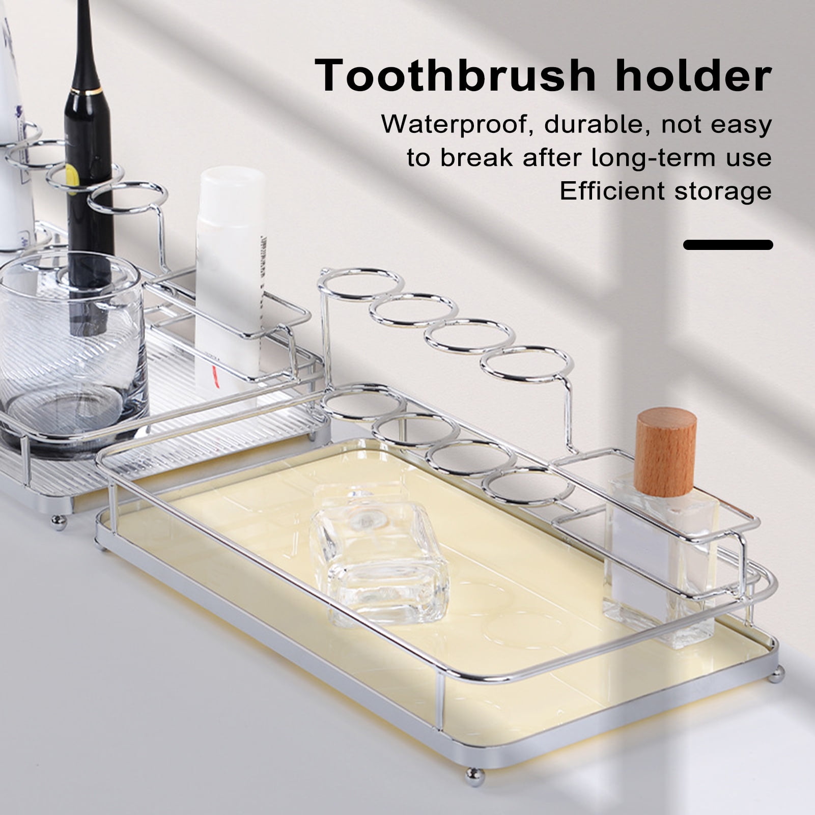 Riguas Toothbrush Rack Toilet Toothpaste Tooth Cup Holder Bathroom ...