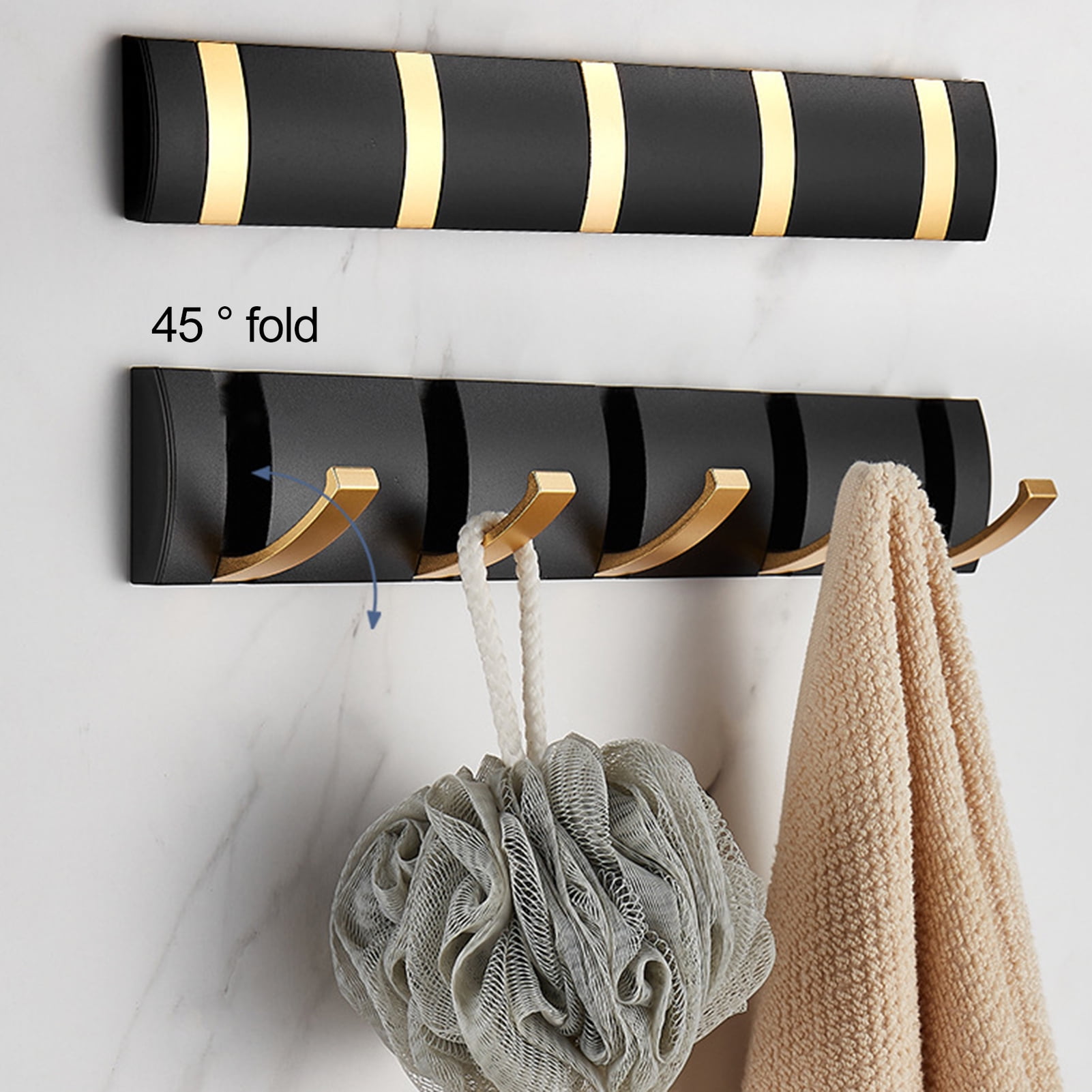 Riguas Towel Hook Punch Free Collapsible Polished Surface Good Load ...