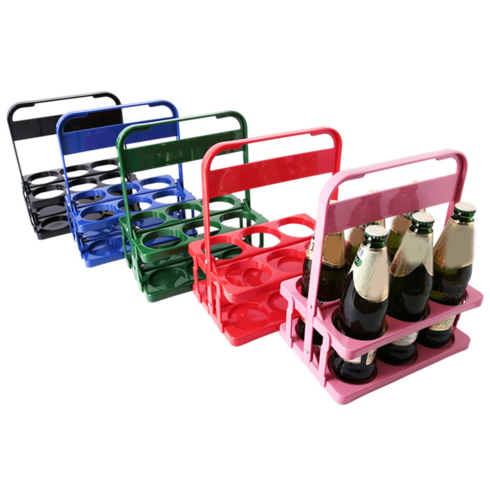 Riguas Wine Bottle Rack 6 Pack Foldable Reusable Shatterproof Portable ...