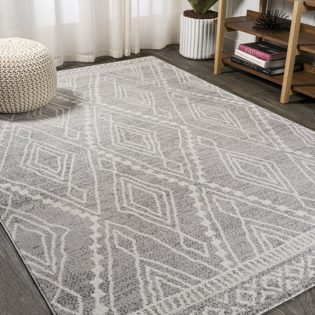 Rih Moroccan Style Diamond Gray/Ivory 4 ft. x 6 ft. Area Rug - Walmart.com