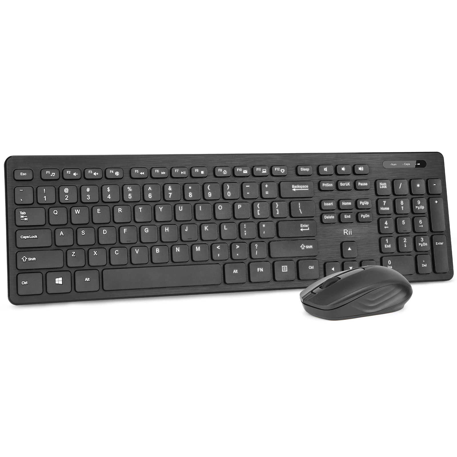 Rii RK200 Wireless Keyboard and Mouse Combo,2.4GHz Full-Sized Cordless ...