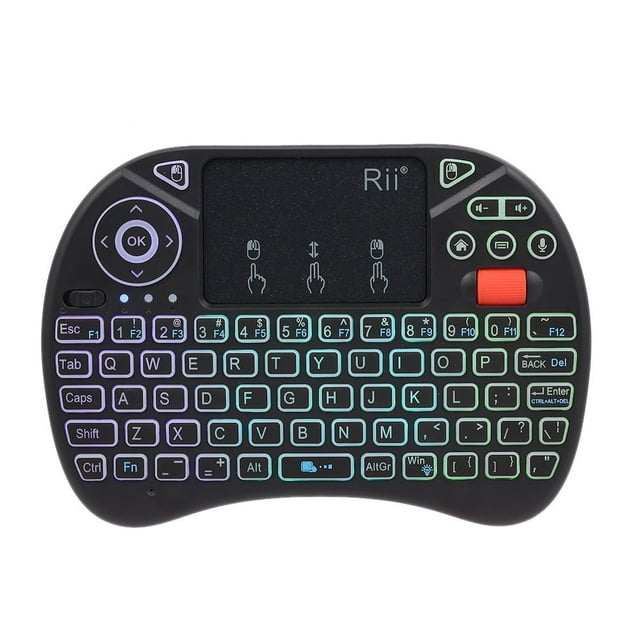 Rii X8 Plus 2.4GHz Backlit Wireless Keyboard Touchpad Voice Input ...