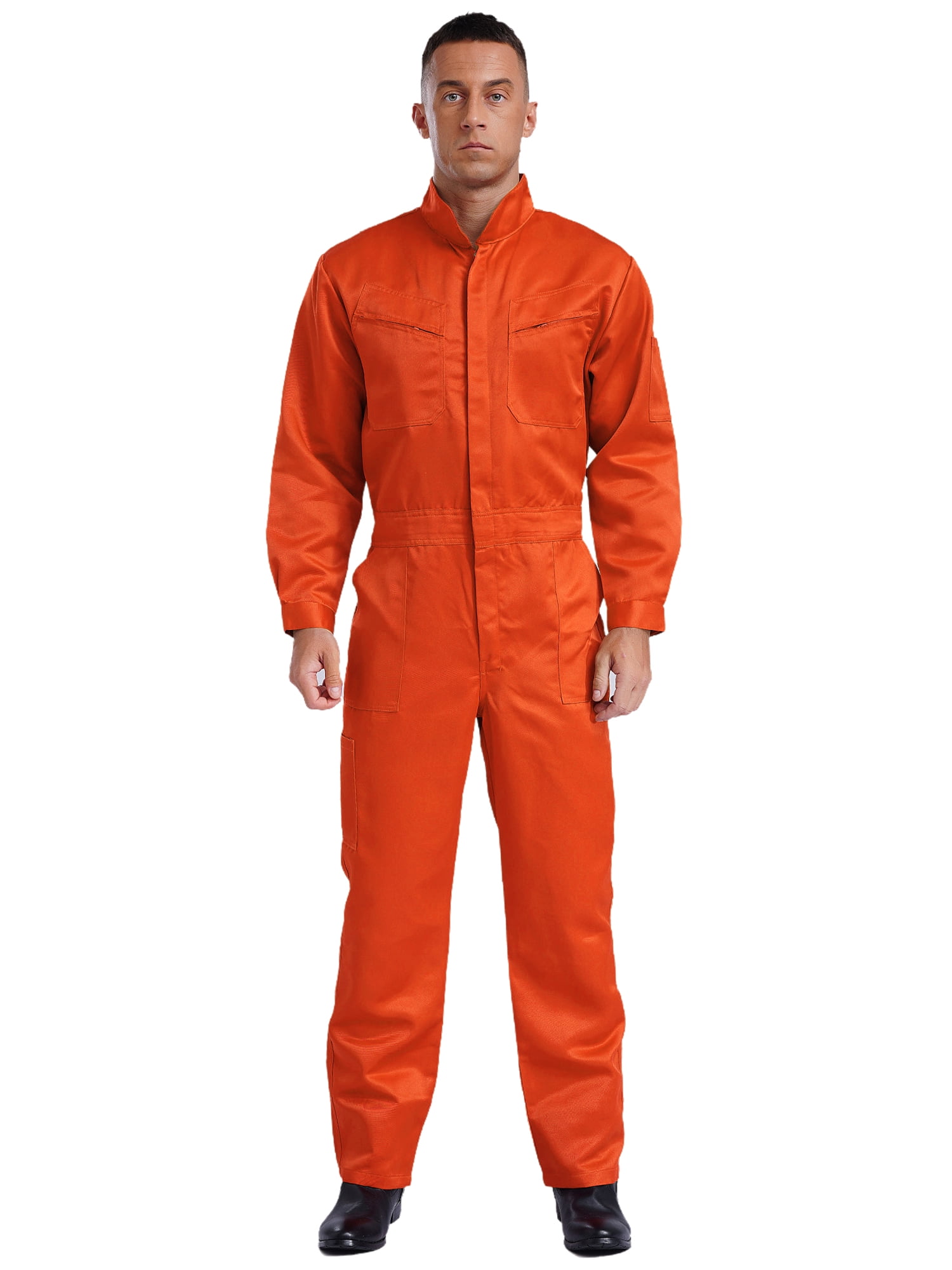 Riismen Men's Long Sleeve Coverall One Piece Work Overalls Front Zipper ...