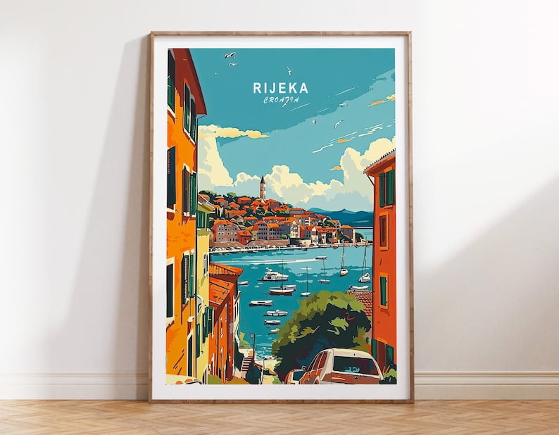 Rijeka Europe Print – Croatia Wall Art, Rijeka Coast Poster, Wedding ...