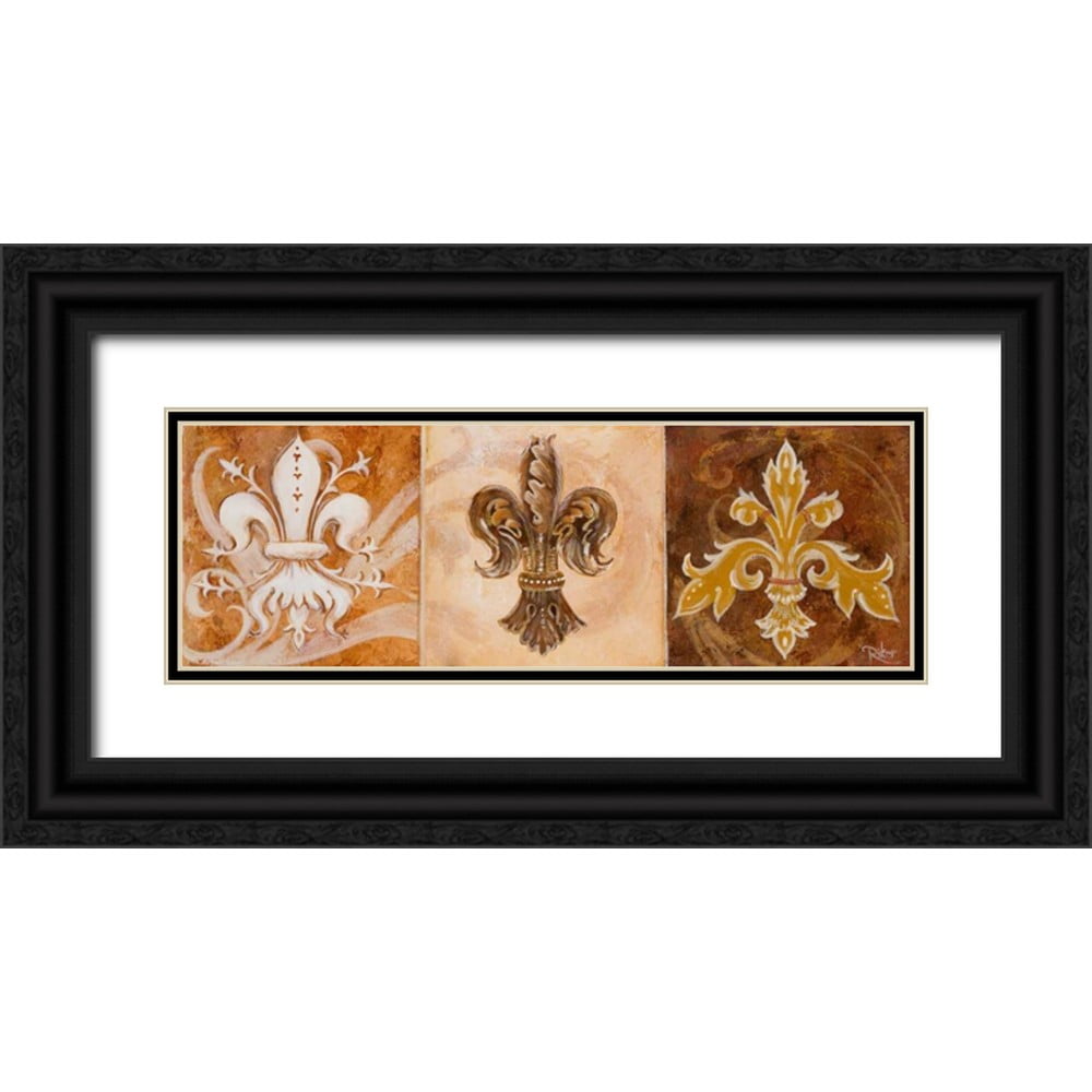 Riker, Thomas 24x11 Black Ornate Wood Framed with Double Matting Museum ...