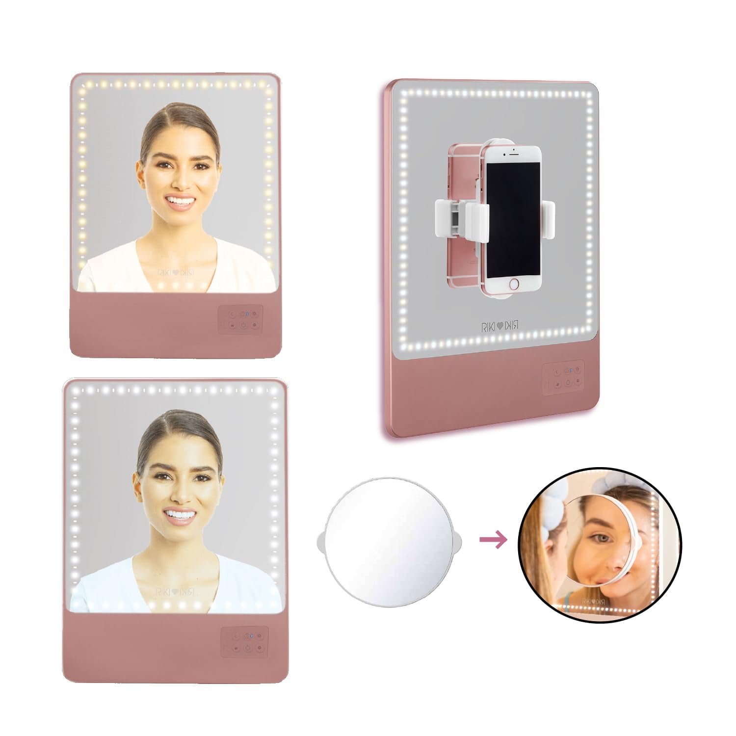Riki Skinny Duo Lighted Mirror - Travel Makeup Mirror with Lights and ...