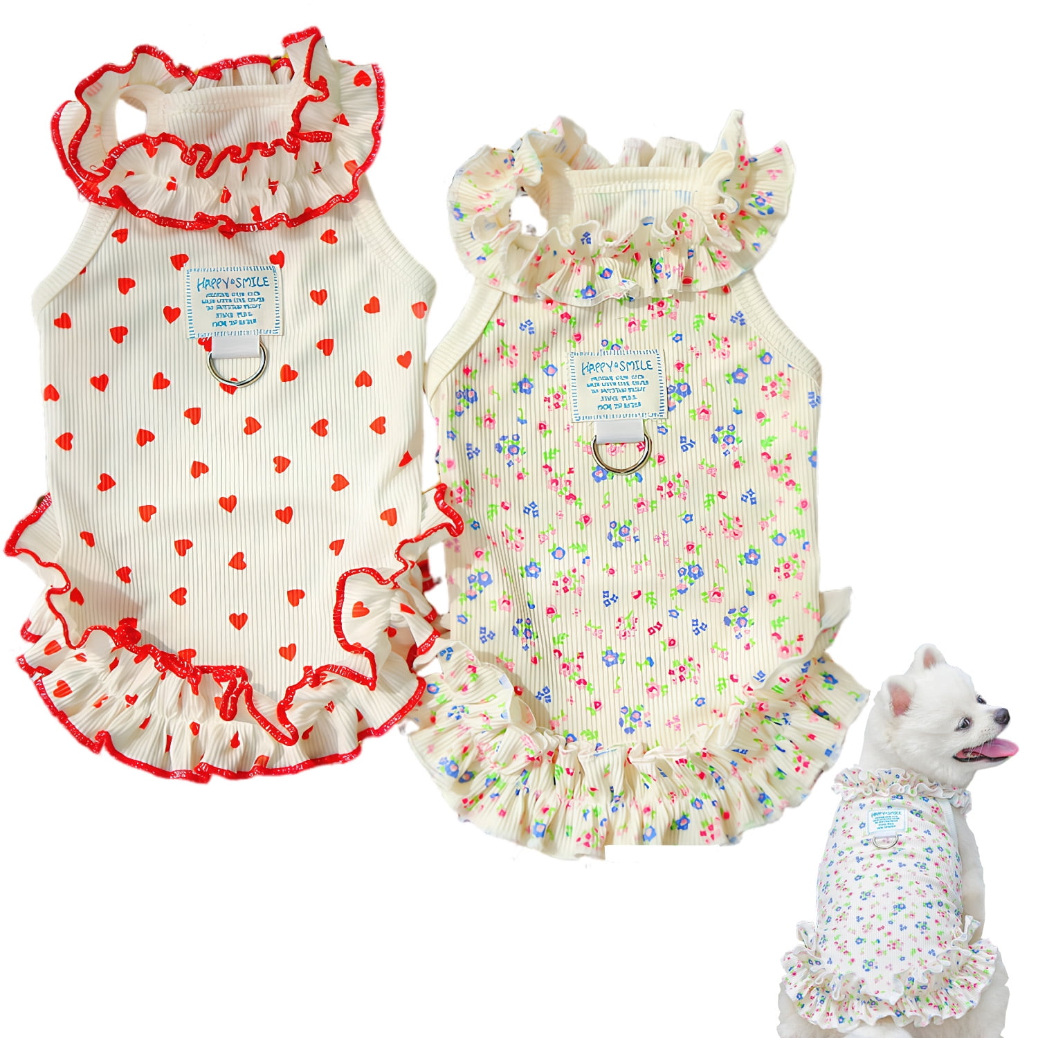 Riklu 2 Pack Dog Dresses for Small Dogs Girl, Polyester Stretchy ...