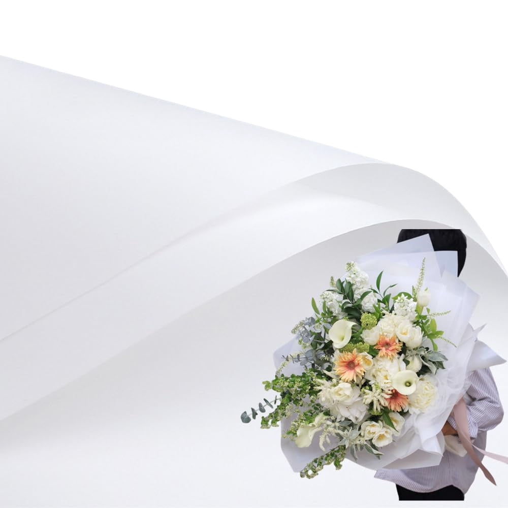 Rikyo 20 Counts Waterproof OIF8 White Fresh Flowers Wrapping Paper Bulk ...