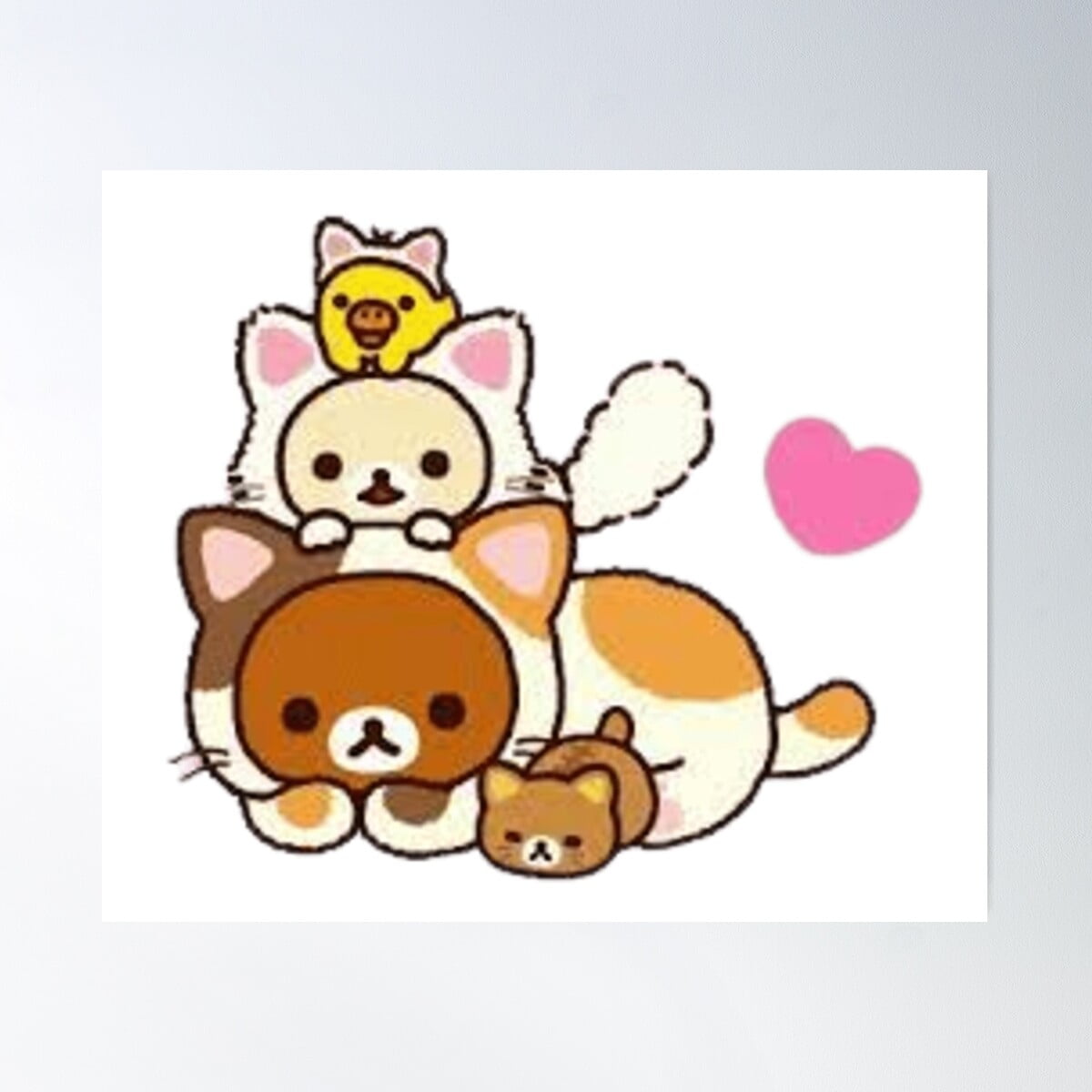 Rilakkuma Korilakkuma Kiirotori Cat Poster Wall Art, Modern Wall Decor ...