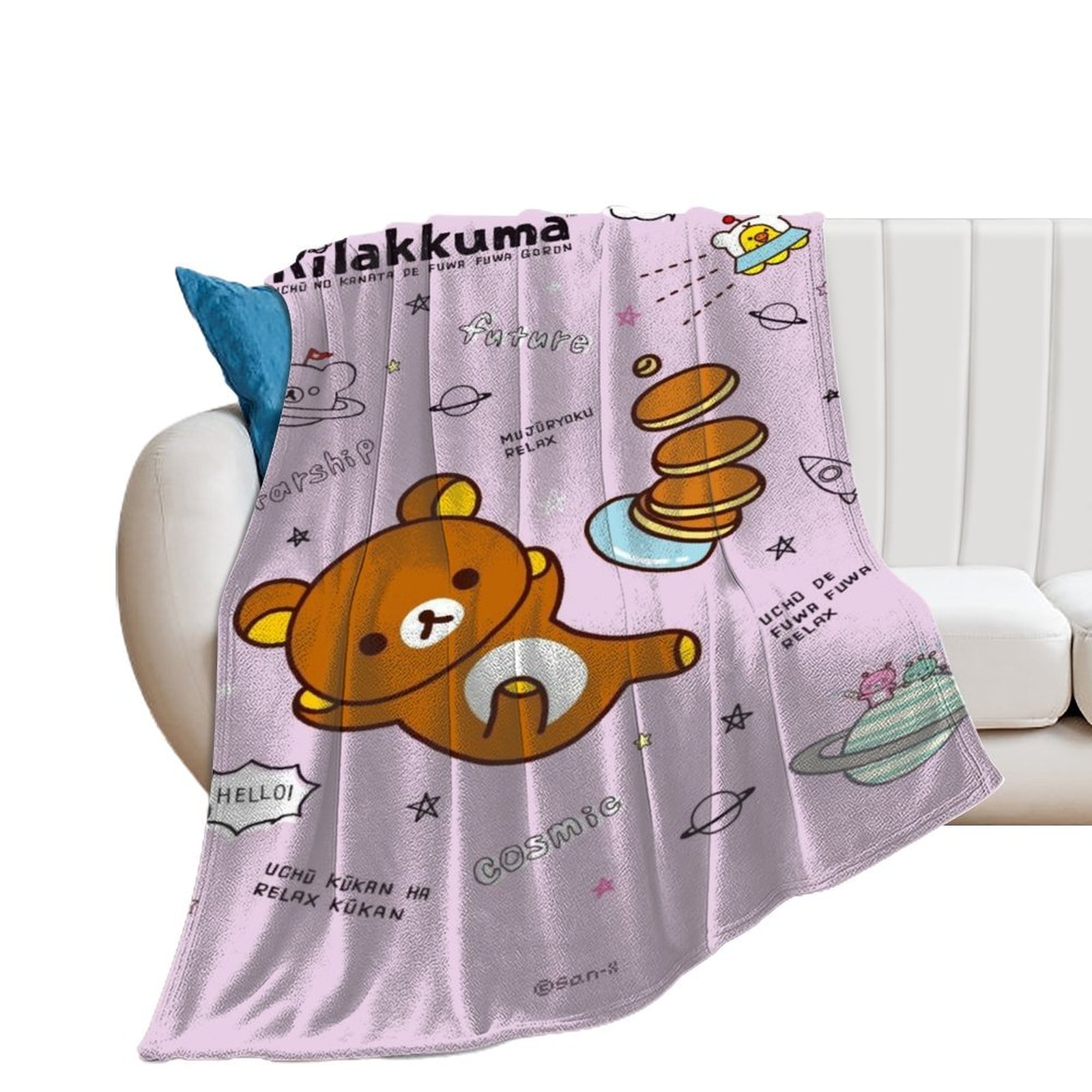 Rilakkuma Throw Blanket Flannel Anime for Girls Boys Men Women ...