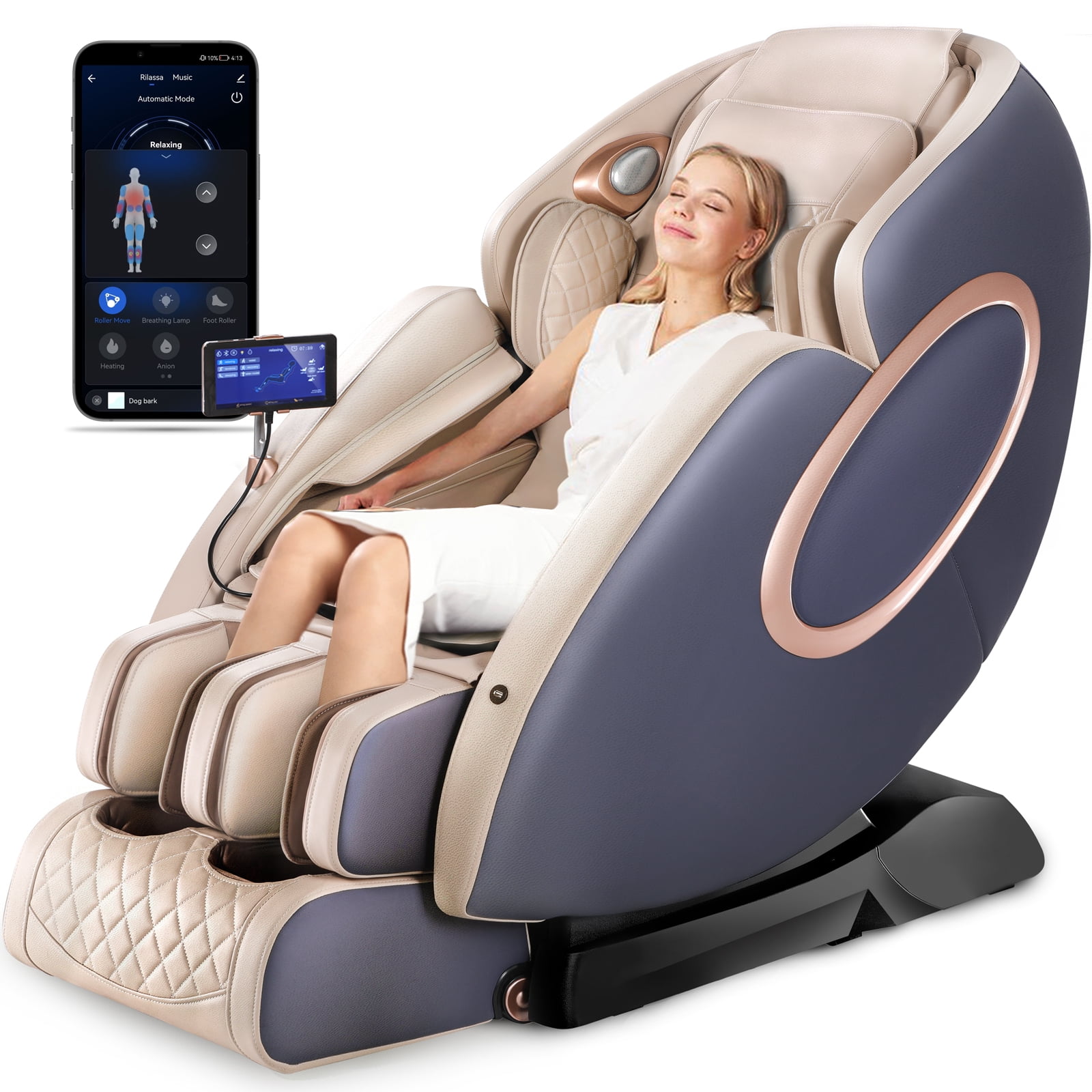 Rilassa App Controlled Zero Gravity Massage Chair 4d Full Body Shiatsu