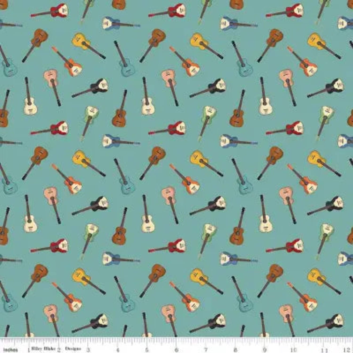 Riley Blake Designs Cowboys Guitars Teal - Walmart.com