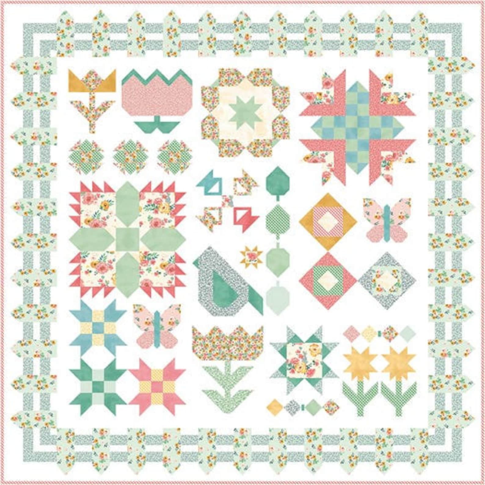 Riley Blake Garden Variety Quilt Kit Featuring My Mind's Eye's Spring ...