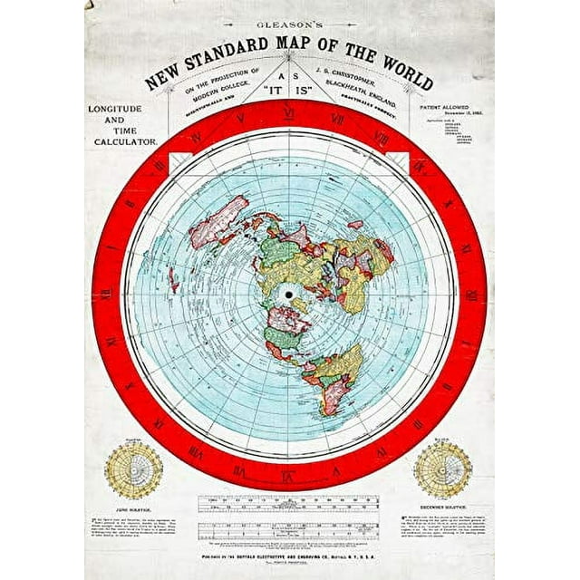 Riley Creative 1892 Flat Earth Map | Alexander Gleason's New Standard ...