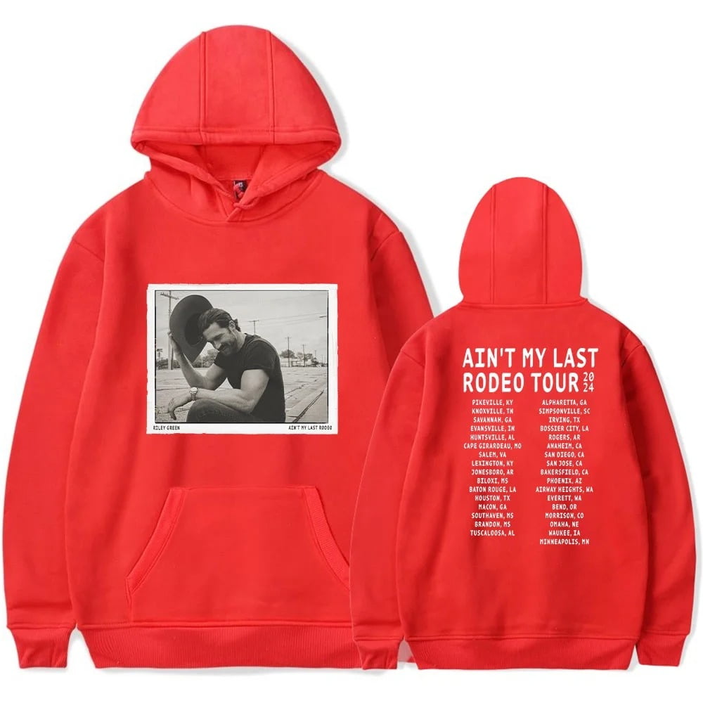 Riley Green Ain't My Last Rodeo Tour Merch Hoodie Men Women's Long ...