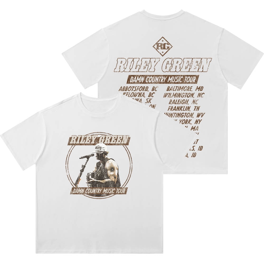 Riley Green DCM Tour 2025 Merch Wash T-Shirts Streetwear Tops Cosplay ...