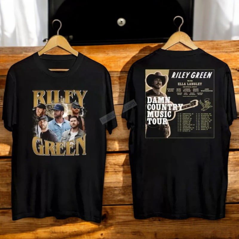 Riley Green Damn Country Music Tour 2025 Shirt,Charcoal color,size 5XL ...
