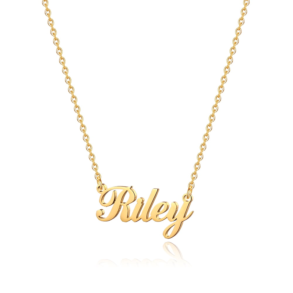 Riley Name Necklace, 18K Gold Filled Custom Name Necklace Personalized ...
