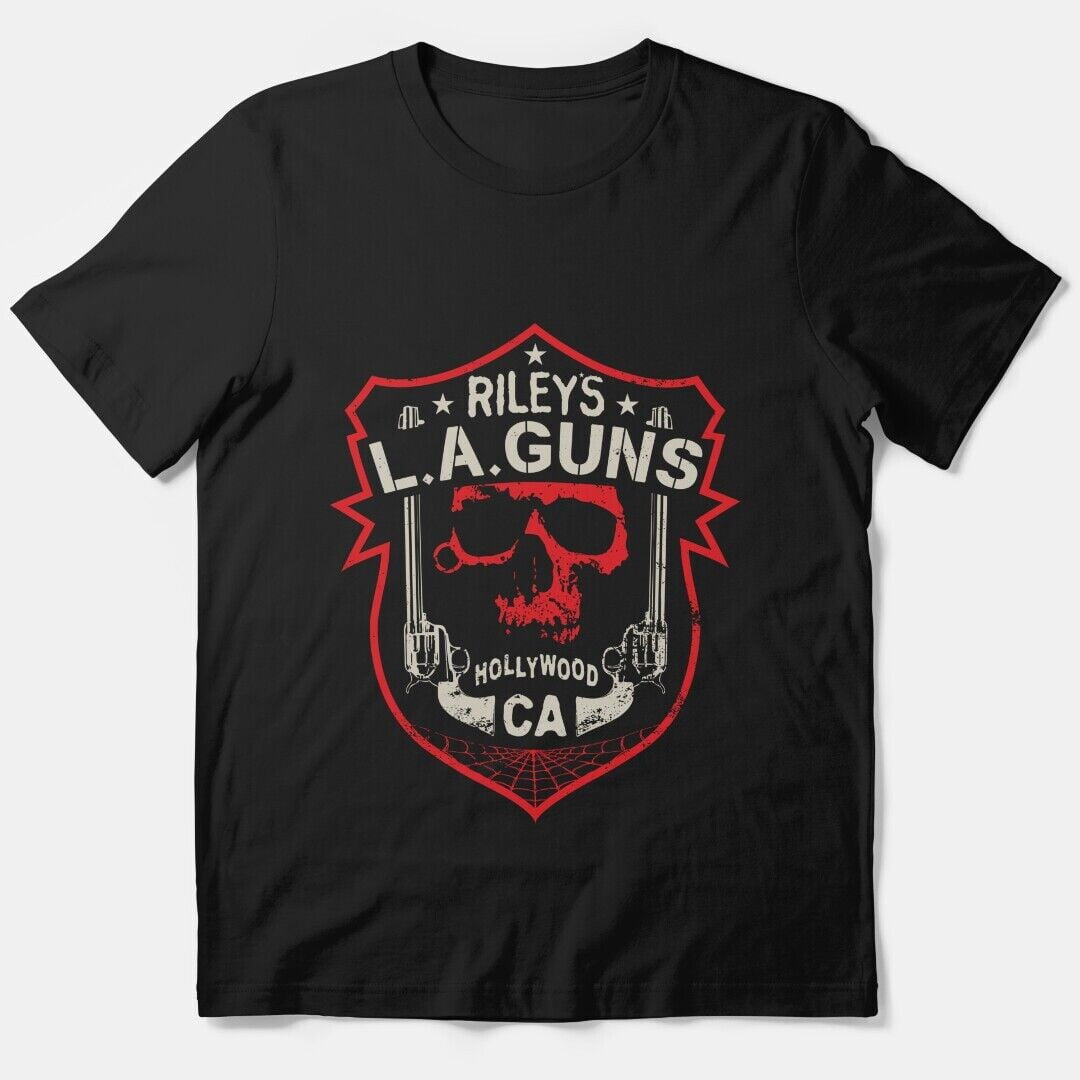 Riley'S L.A.Guns Official Logo Red Skull Badge T-Shirt - Walmart.com