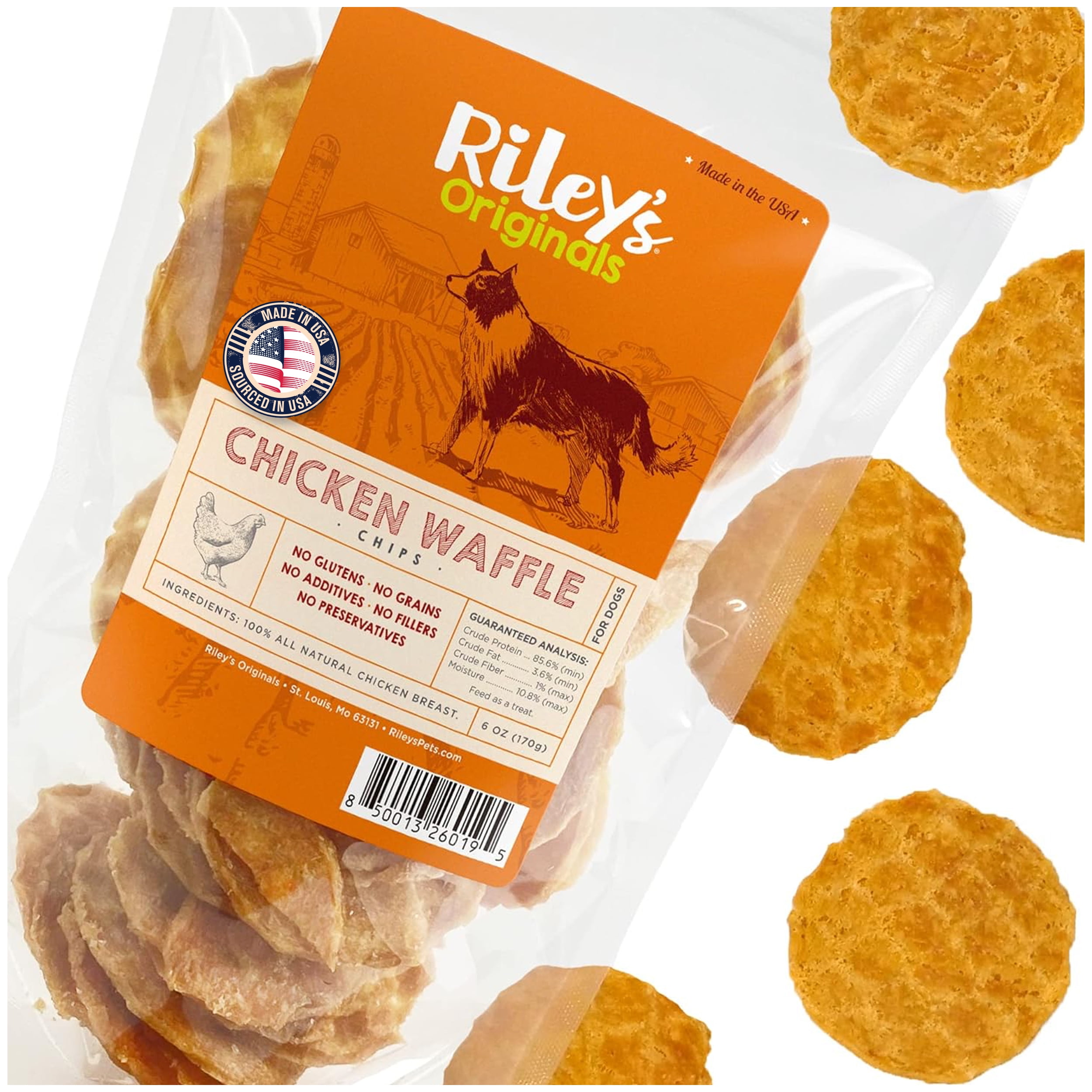 Riley's Chicken Waffle Chips Treats for Dogs, 6 oz Bag - Walmart.com