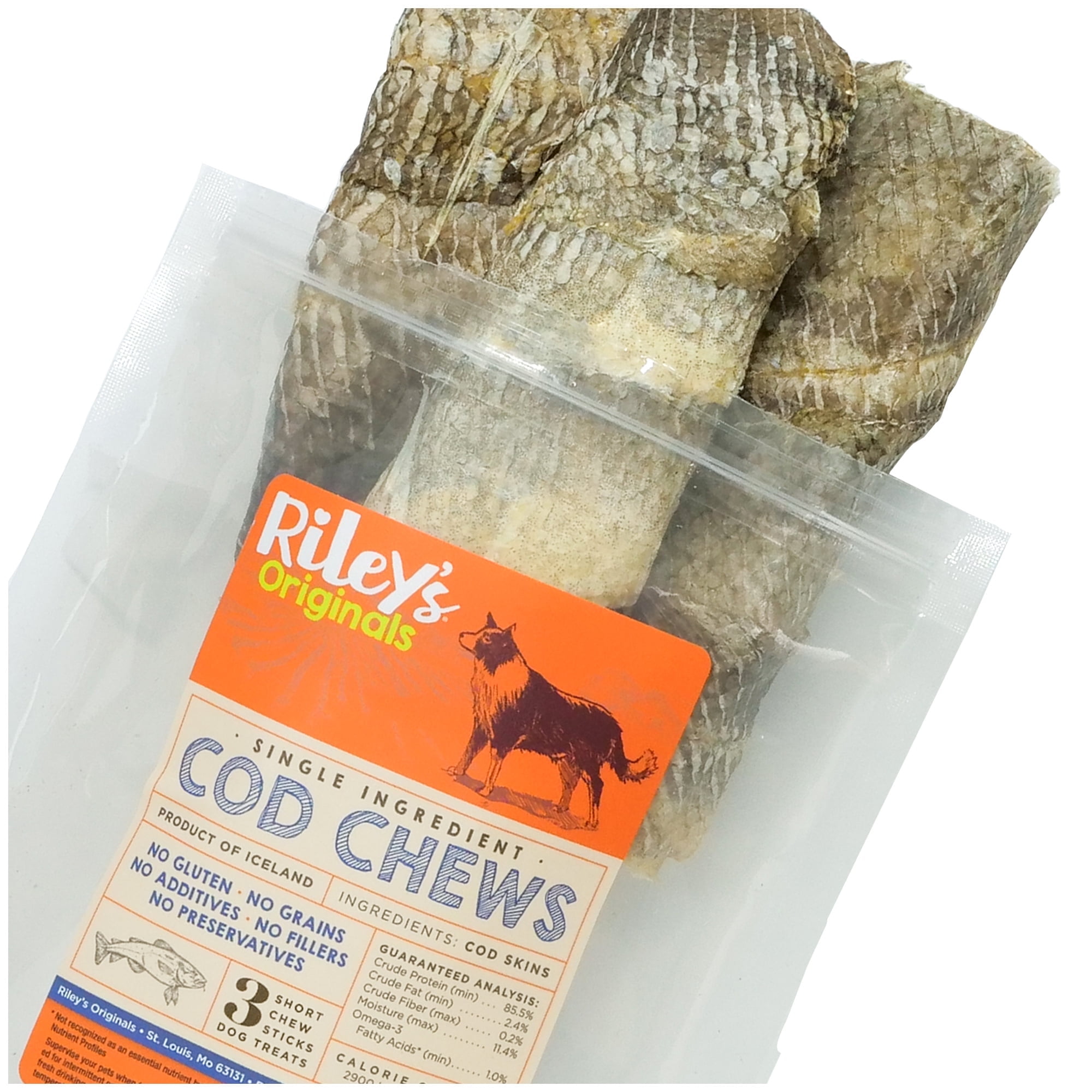 Riley's Cod Skins for Dogs - Air Dried Single Ingredient Dog Treats ...