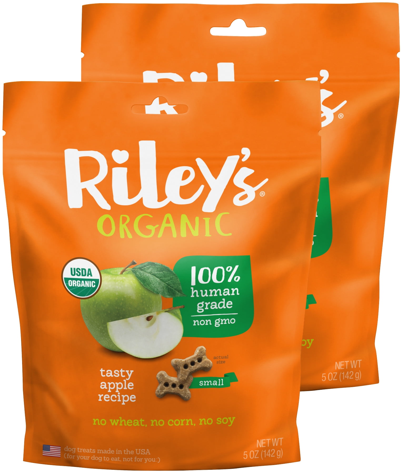 Riley's Organics Tasty Apple Small Bone Dog Treats 2 Pack 5 oz ...