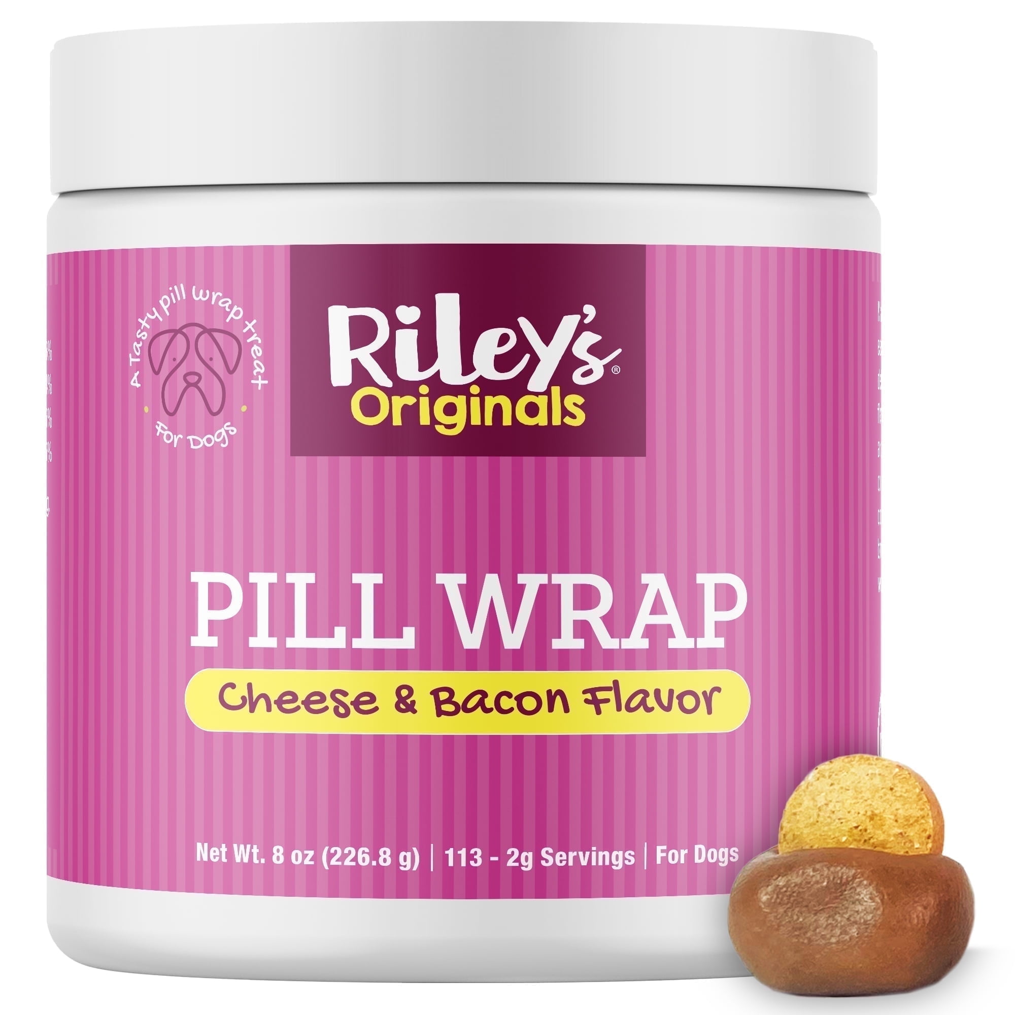 Riley's Pill Wrap, Cheese Bacon Flavored Pill Paste for Dogs, Easy Pill ...