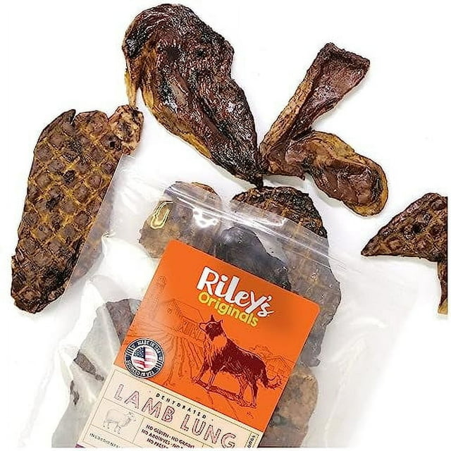 Riley's Premium Dehydrated Lamb Lung Dog Treats - Sourced in USA, Made ...