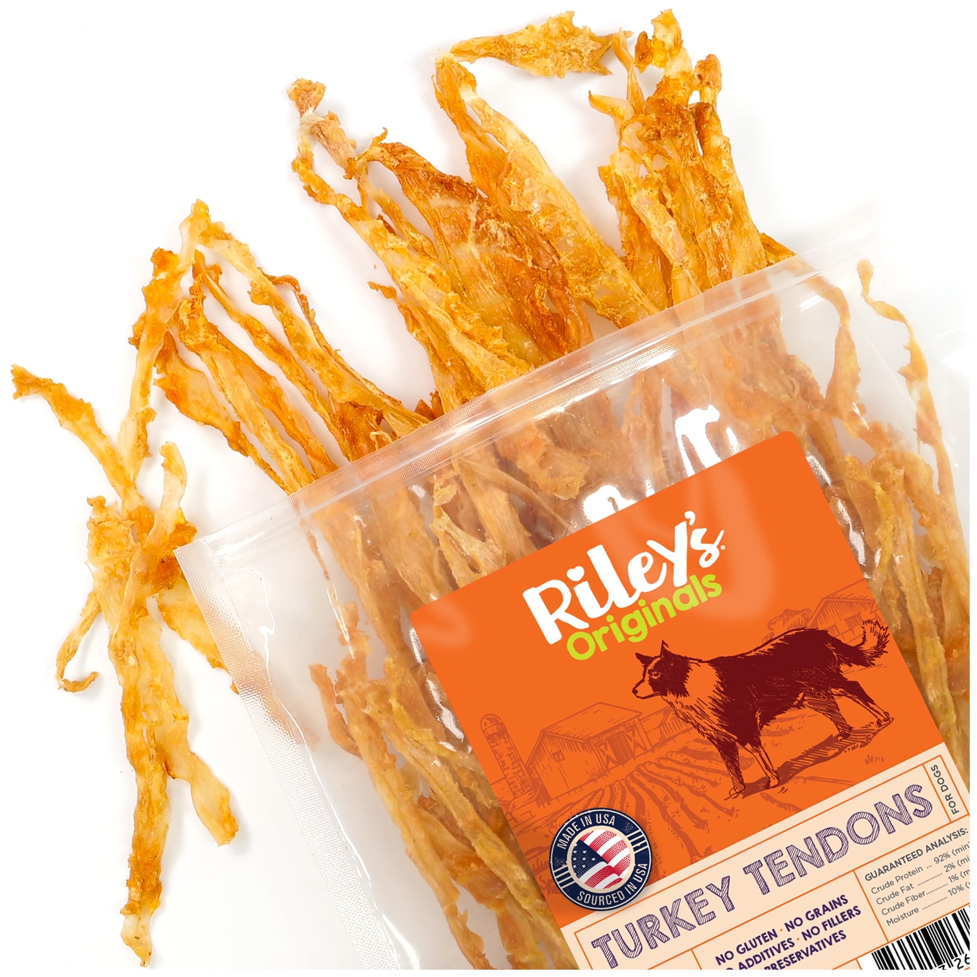 Riley's Turkey Tendons for Dogs - Dehydrated Turkey Dog Treats Made in ...