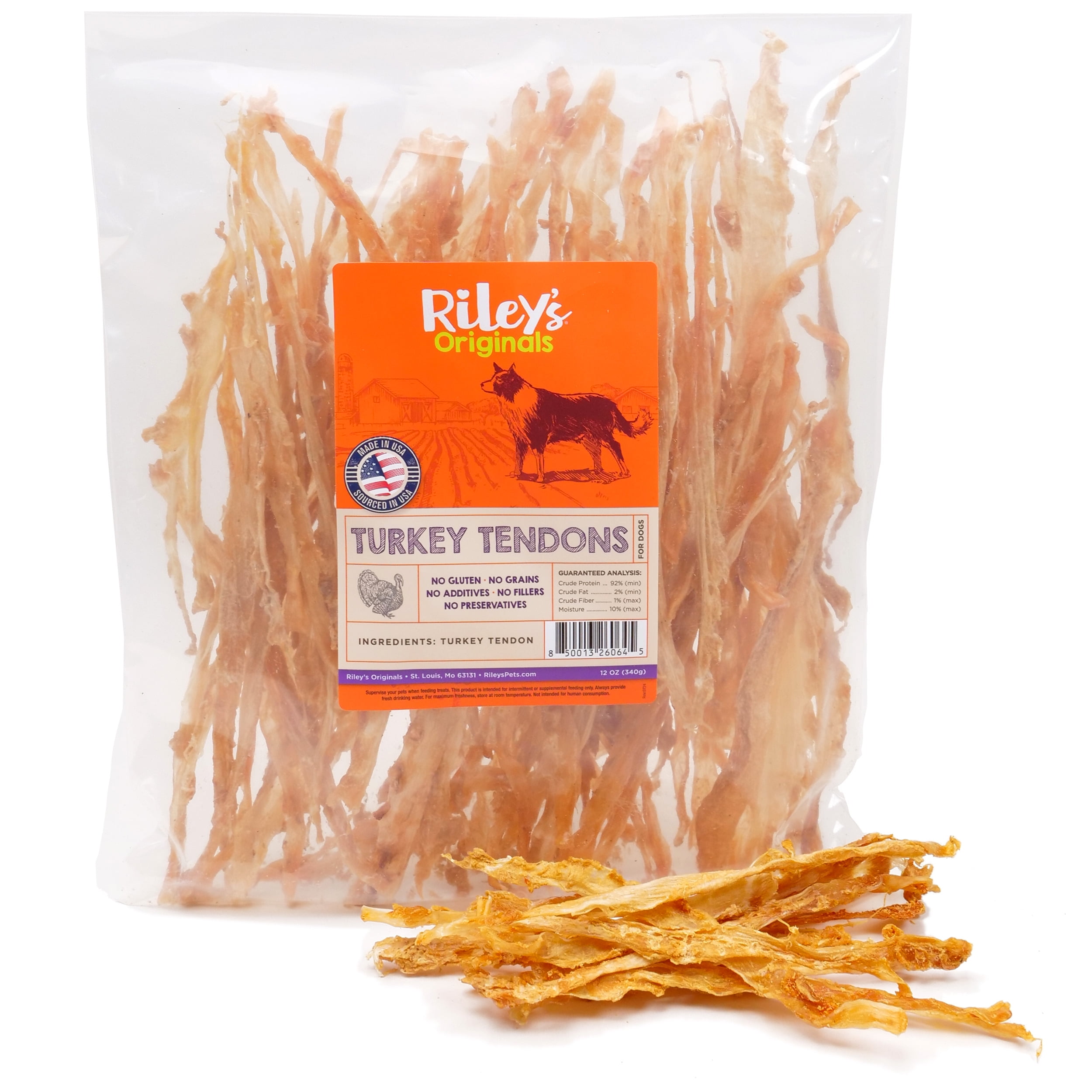 Riley's Turkey Tendons for Dogs - Dehydrated Turkey Dog Treats Made in ...
