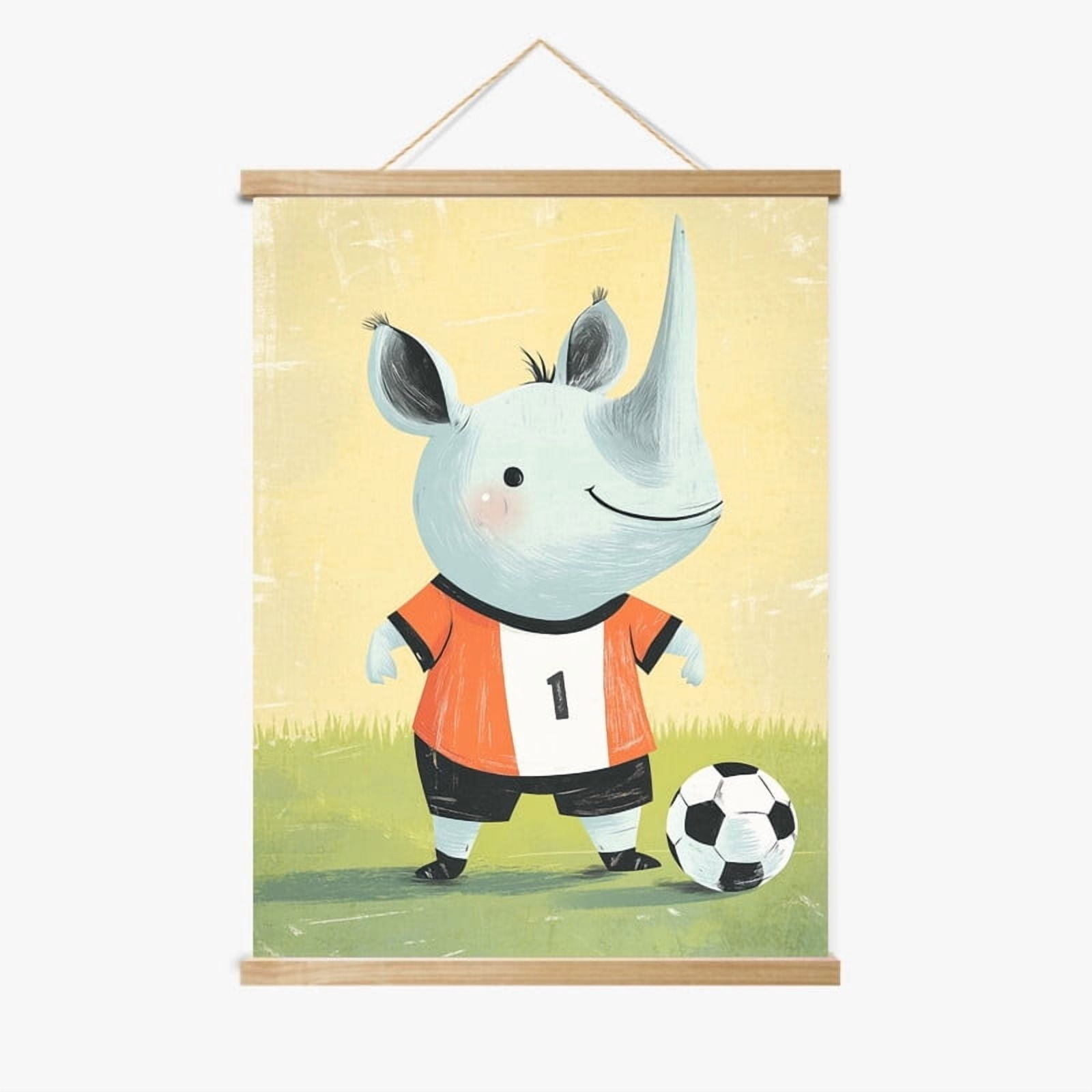 Riley the Defender Rhino Wood Frame Hanger by Dancing Littles Jungle ...